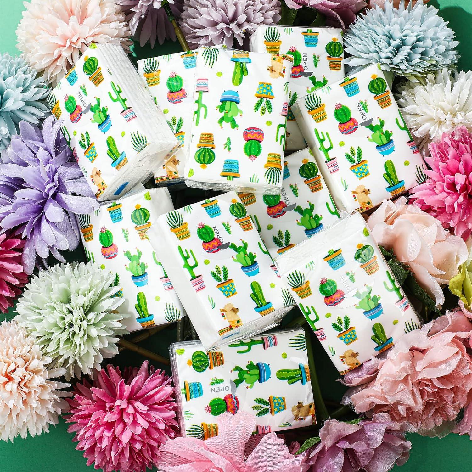 100 Pcs Succulent Cactus Pocket Tissues - Cute Travel Size for Wedding ...