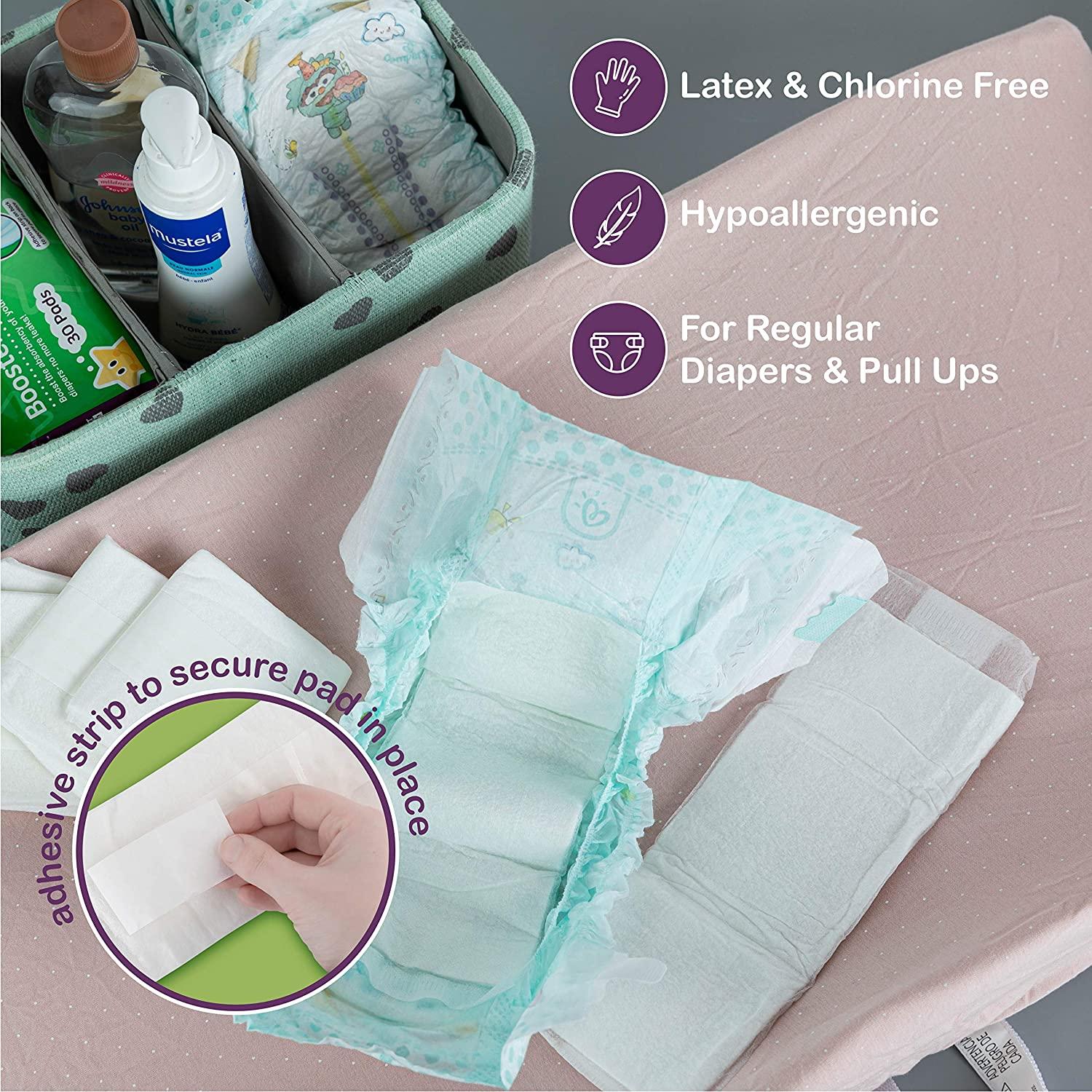 Dimples Booster Pads - 30 Count Baby Diaper Doubler with Adhesive ...