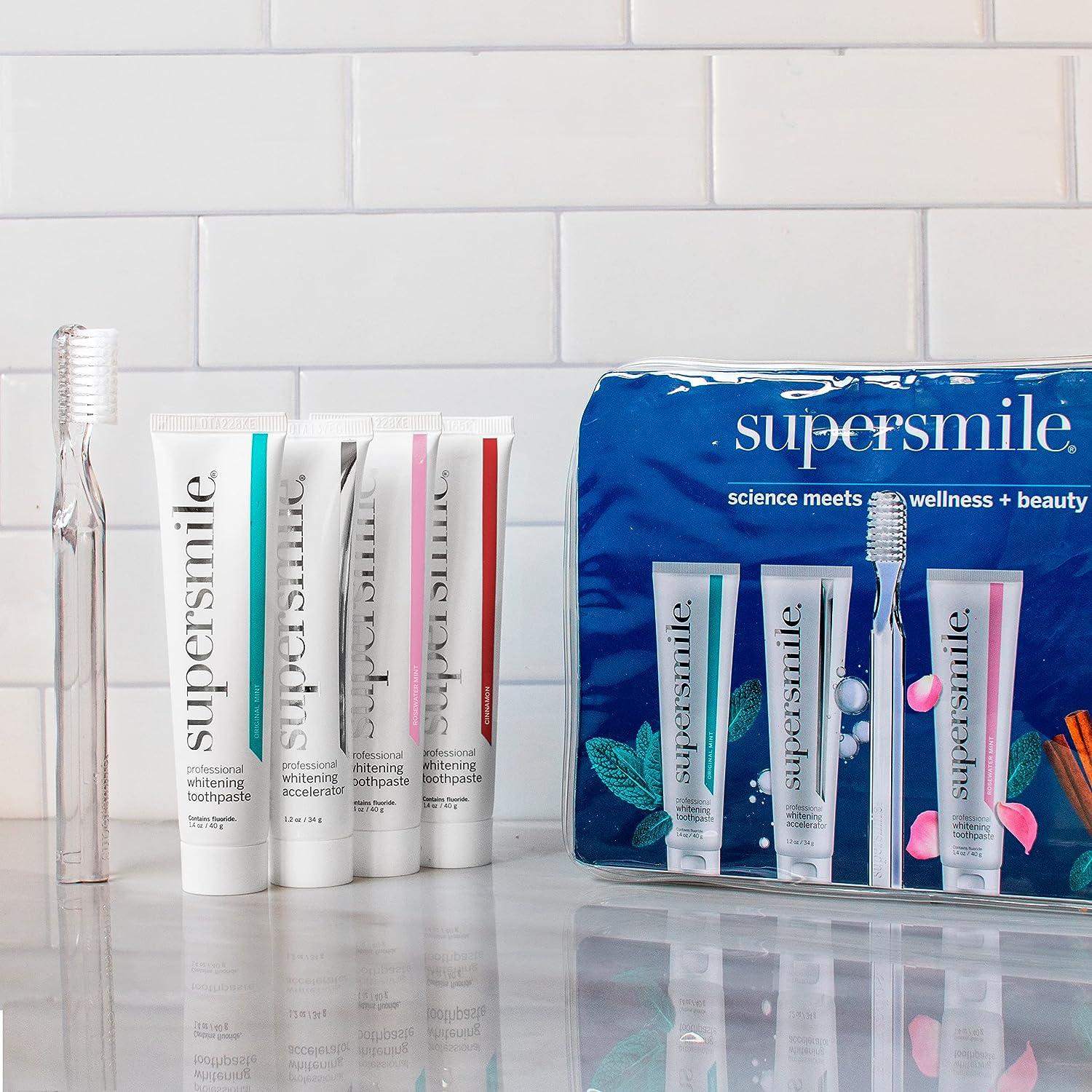 Supersmile Professional 4-Piece Flavor Sampler Kit with Whitening Toothpaste, Accelerator ...
