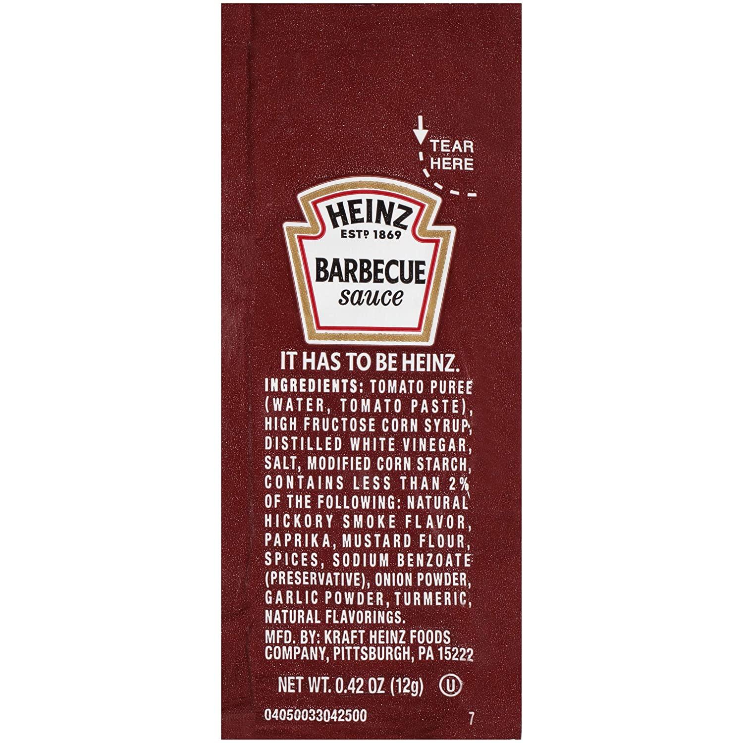 Heinz Barbecue Sauce Single Serve Packets 12 gm - 200ct Case, 0.4oz ...