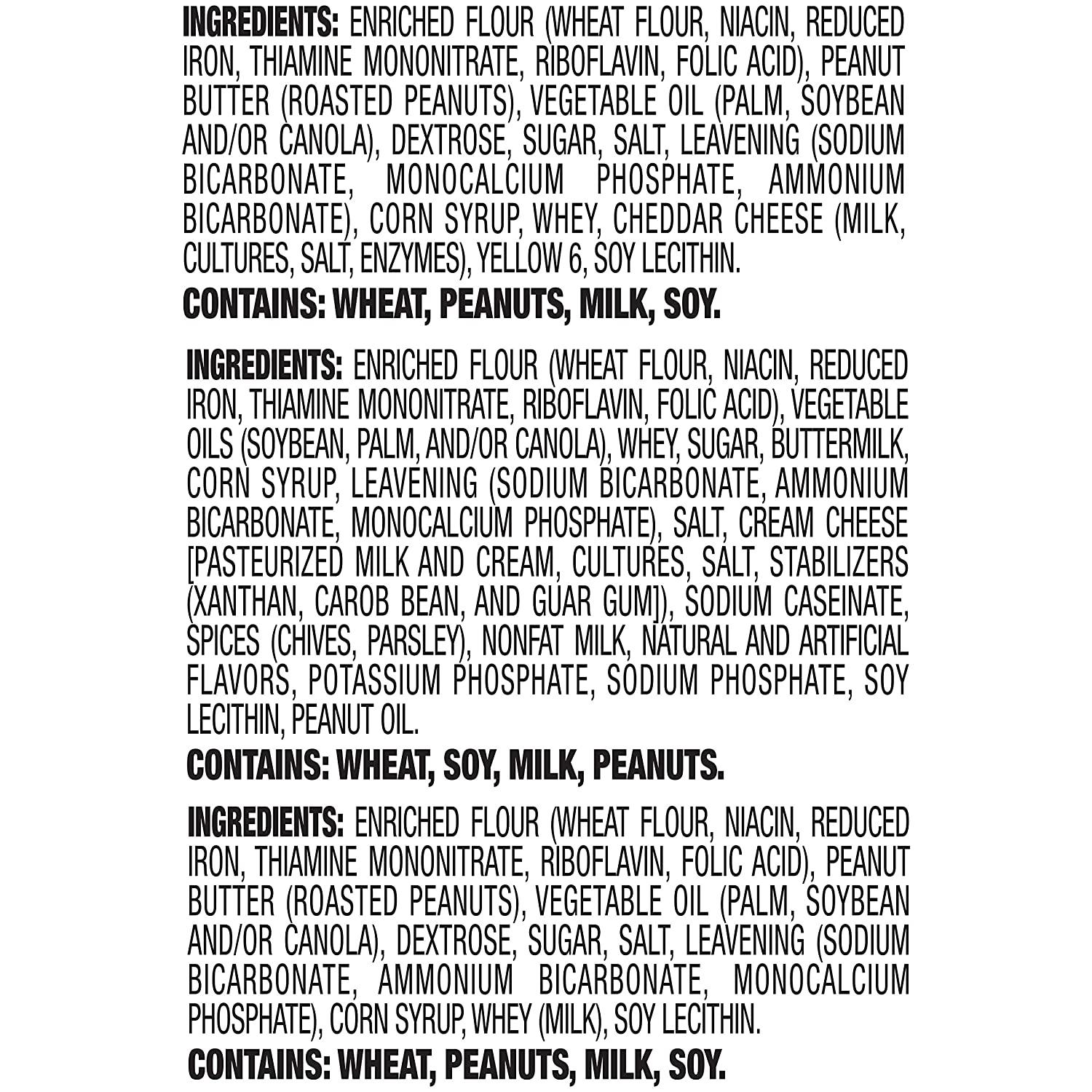 Lance Sandwich Crackers Variety Pack - 20 Individually Wrapped Packs, 6 ...