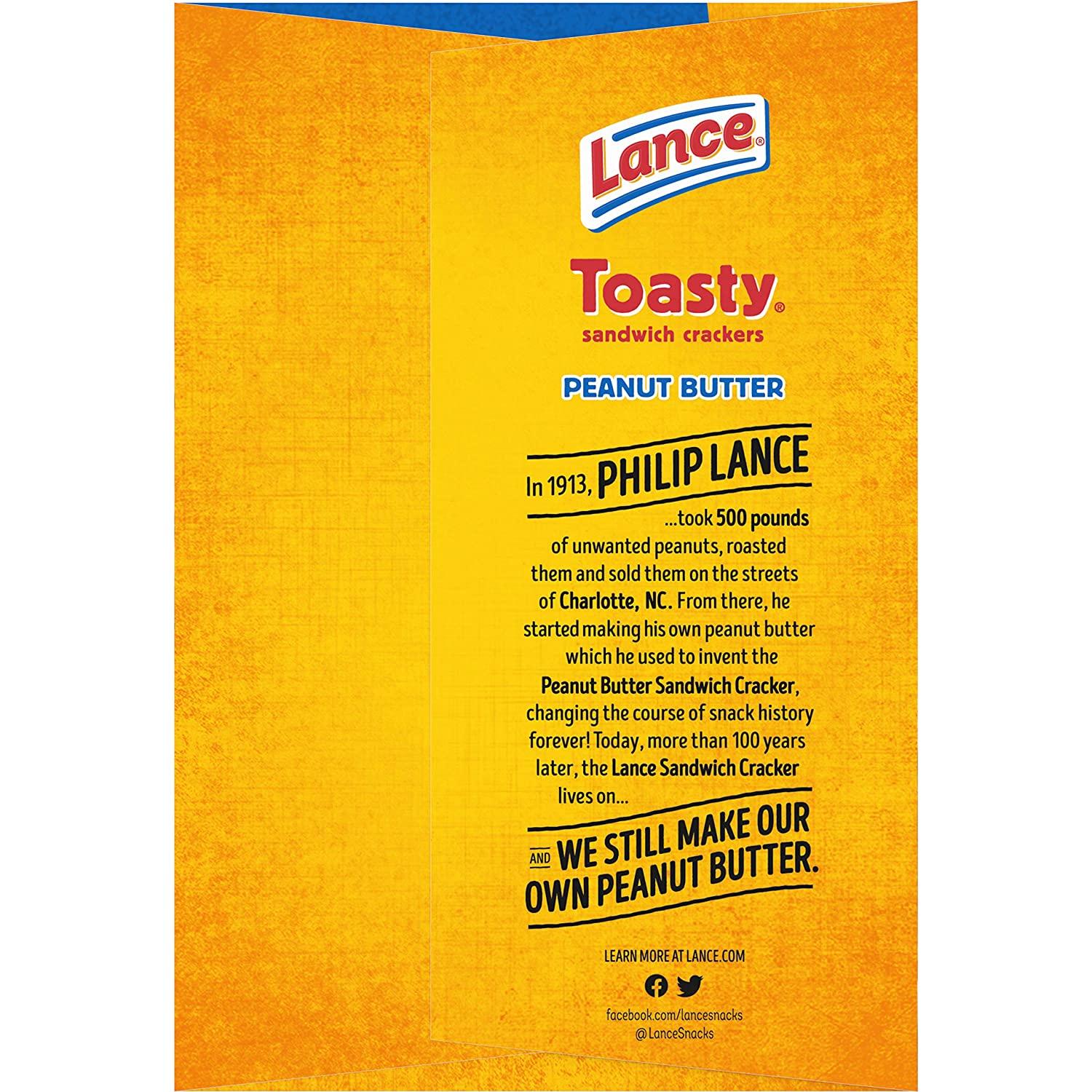 Lance Sandwich Crackers - Toasty Peanut Butter - 20 Individually ...