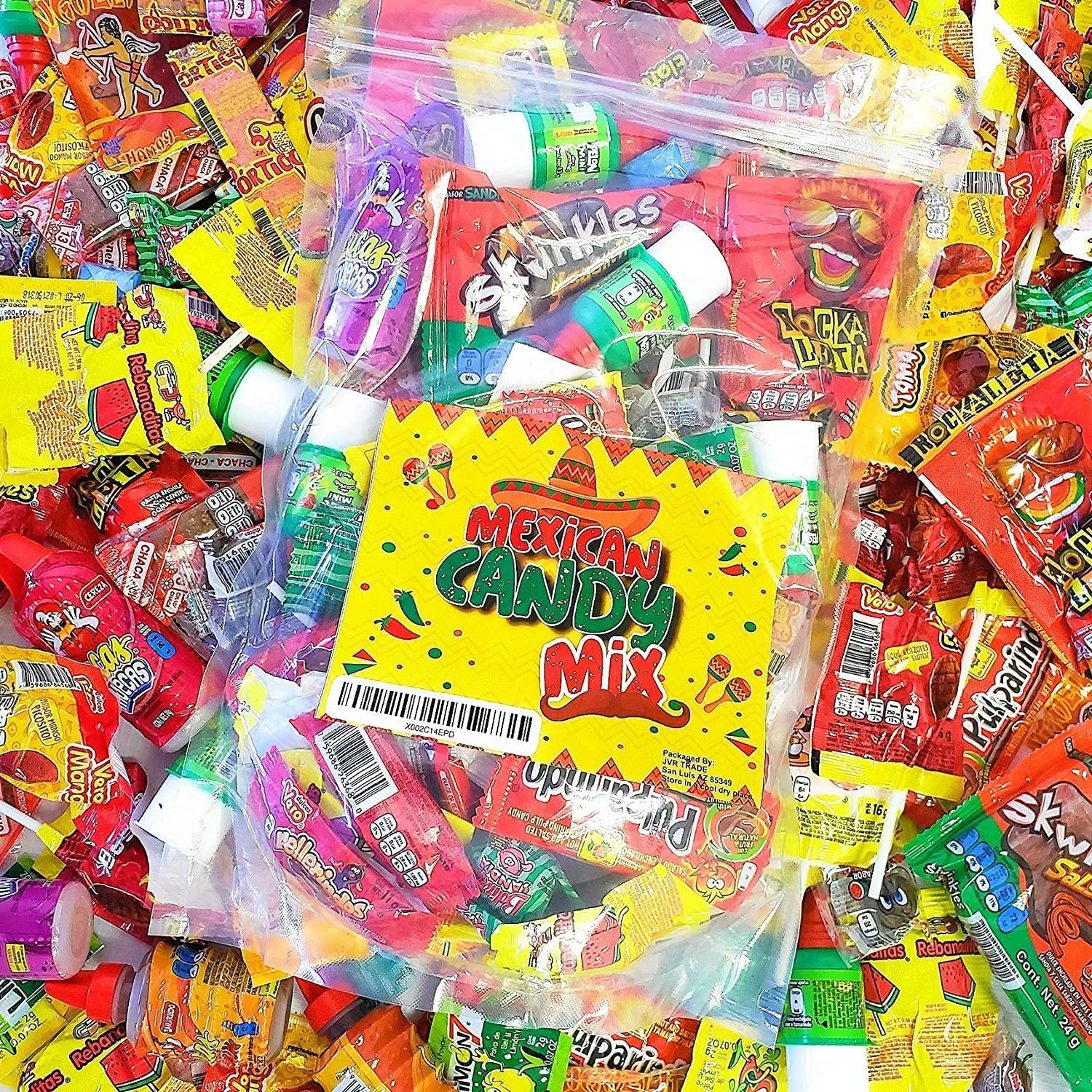 Mexican Candy Mix Assortment (90 Count) - Sweet, Spicy, and Sour Variety Pack by JVR TRADE | Buy ...