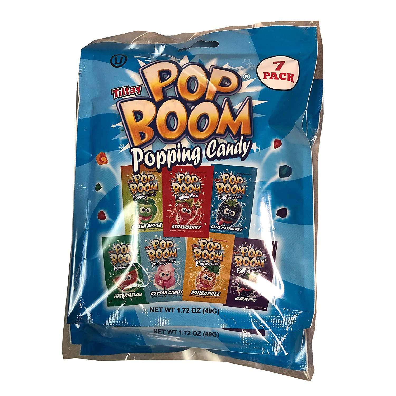 Tiltay Pop Boom Popping Candy - 7 Flavor Assortment (4 Packs) | Sweet ...