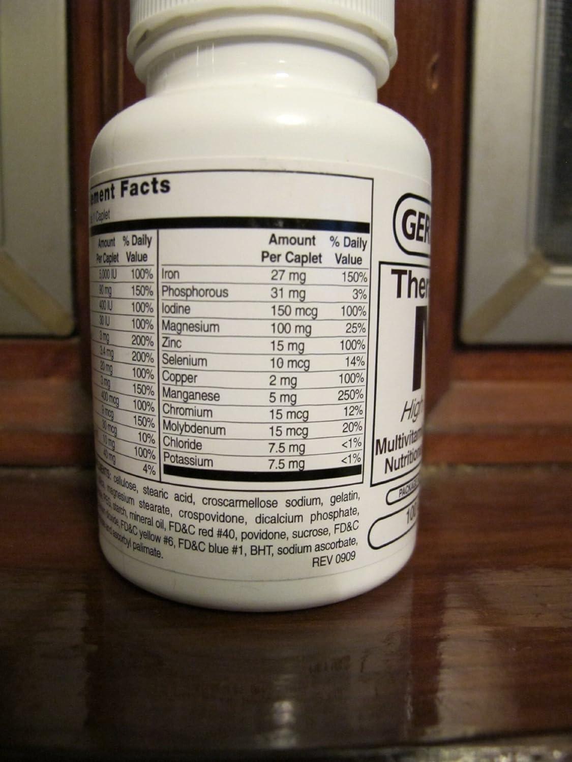 100 Caplets Thera Tabs M High Potency Multivitamin & Minerals Supplement