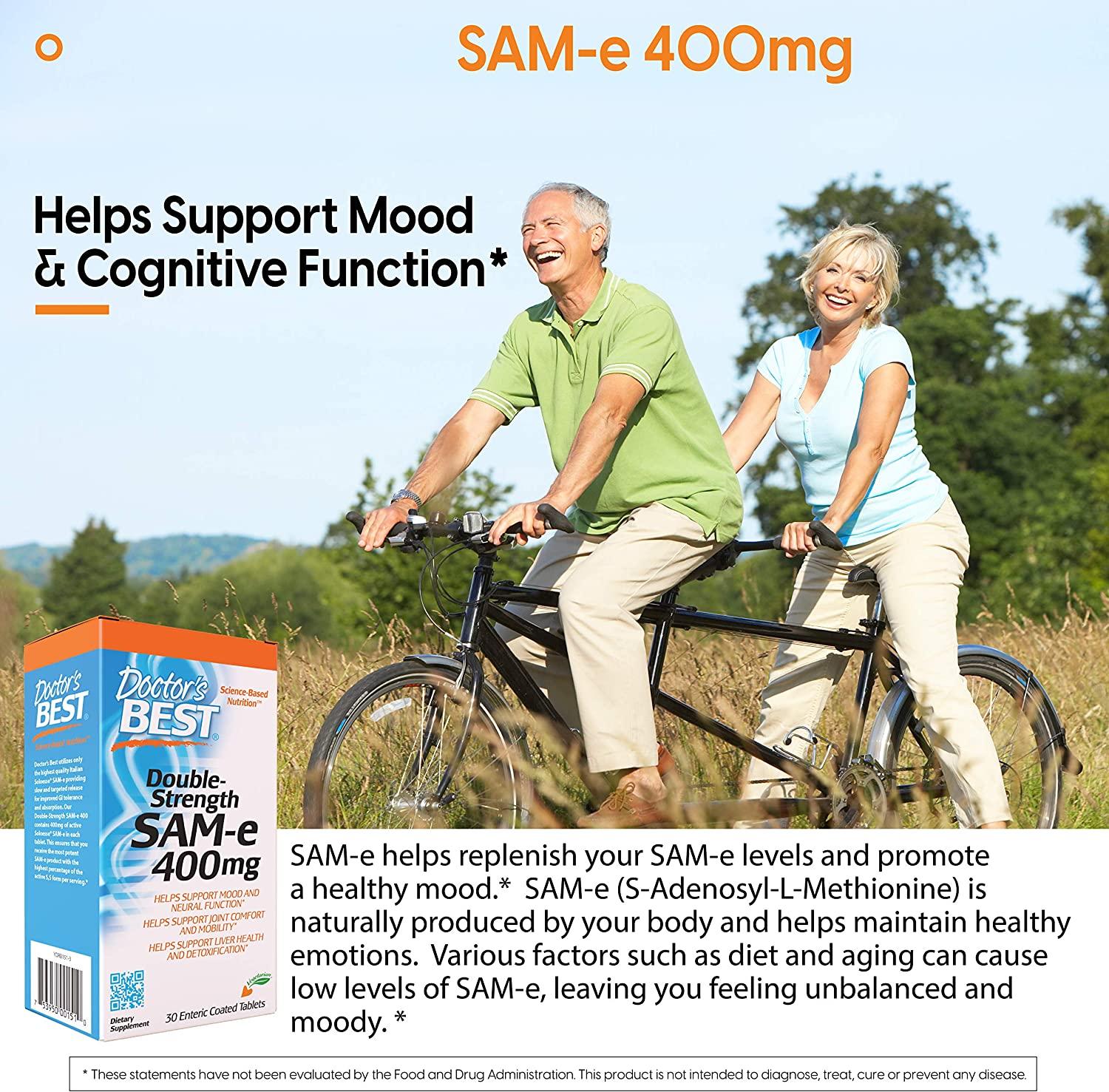 Doctor's Best SAM-e Double-Strength 400 mg - 30 Enteric Coated Tablets ...