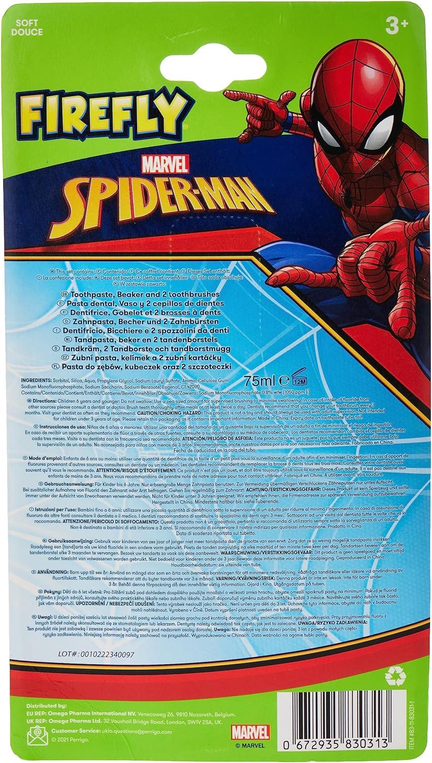 Firefly Spider-Man Dental Care Kit for Kids | Includes 2 Brushes ...