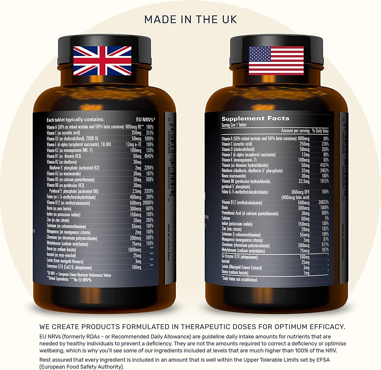 Inessa BIOACTIVE Advanced Multivitamin with Optimal CoQ10, Vitamin D3 ...