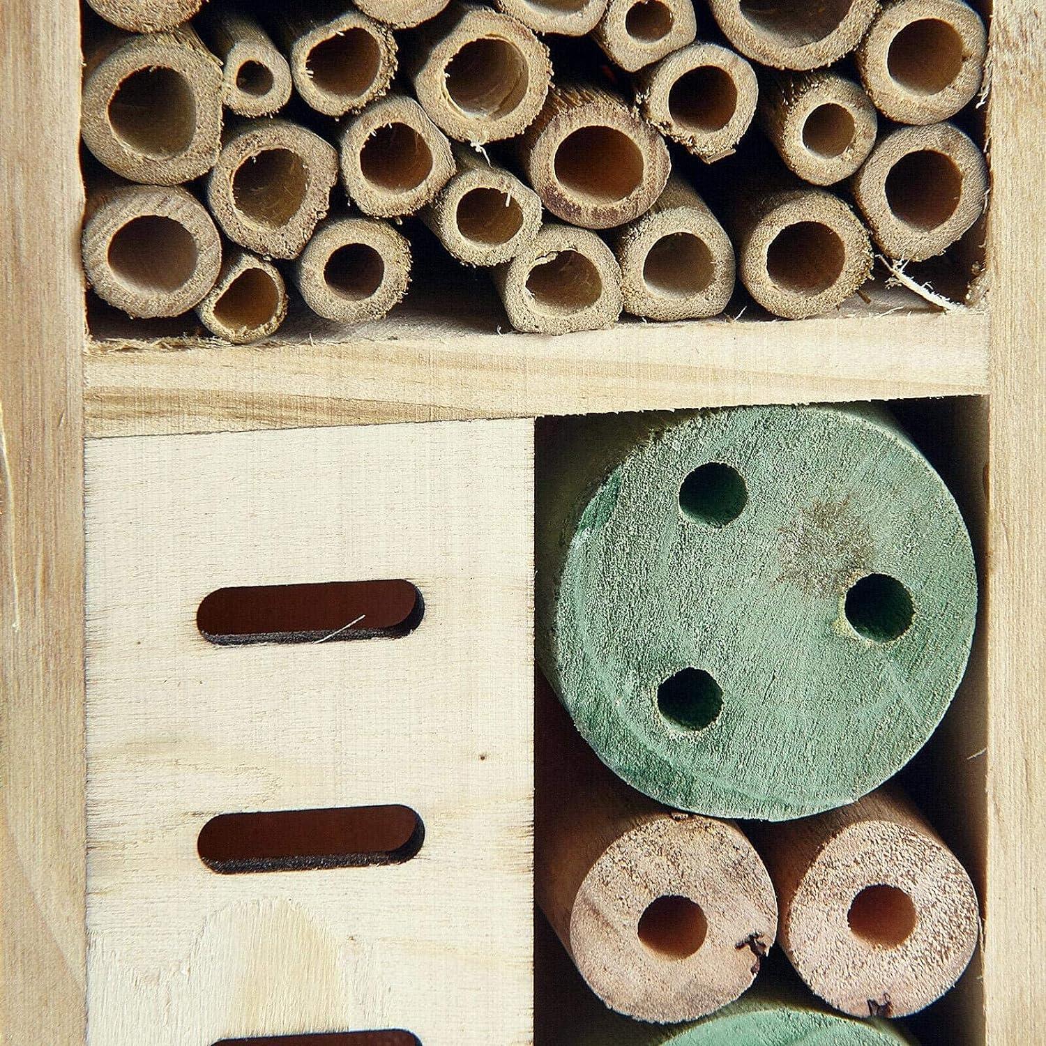 True Face Wooden Insect Bee House Natural Wood Bug Hotel Shelter Nest ...