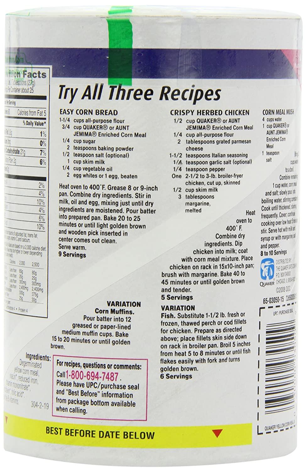 Quaker Yellow Corn Meal 680g - Pack of 3 | Premium Quality Cornmeal ...