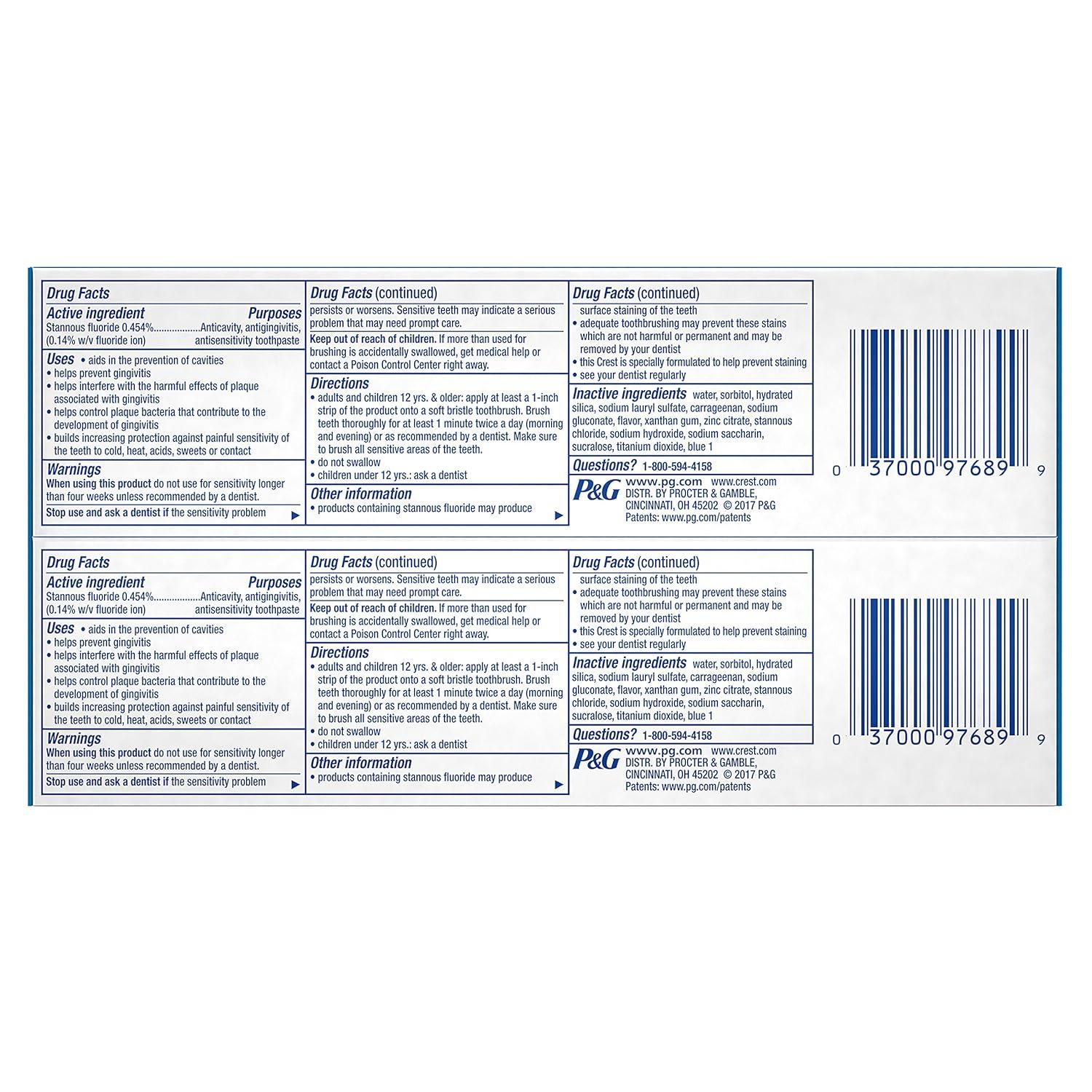 Crest Pro-Health Sensitive & Enamel Shield Toothpaste 4.6oz (Pack of 2 ...