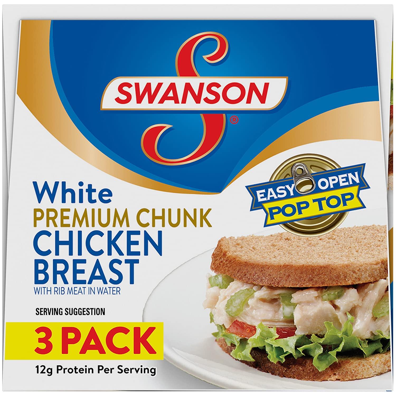 Swanson White Premium Chunk Chicken Breast in Water 3 oz (Pack of 3 ...
