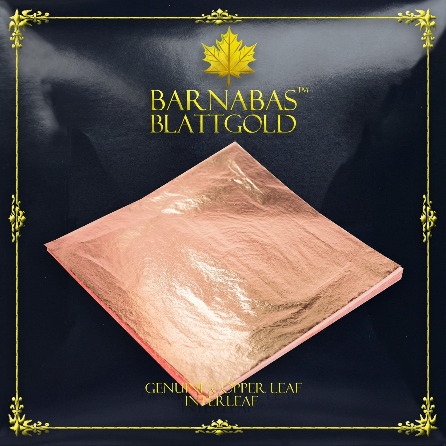 Genuine Copper Leaf Sheets - by Barnabas Blattgold - 100 Sheets - 6.3 ...