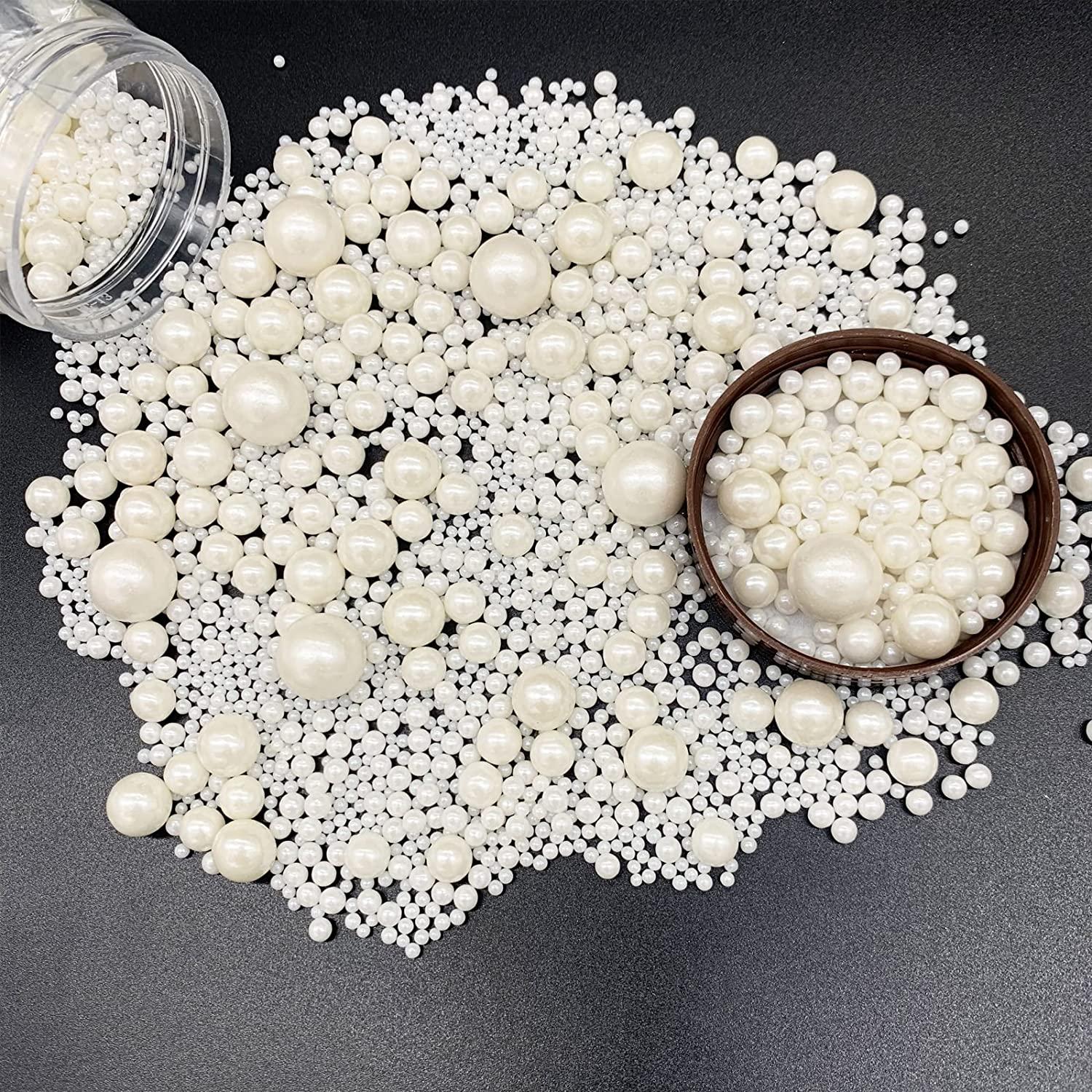 Edible White Pearl Sugar Sprinkles - Baking & Cake Decorations for ...