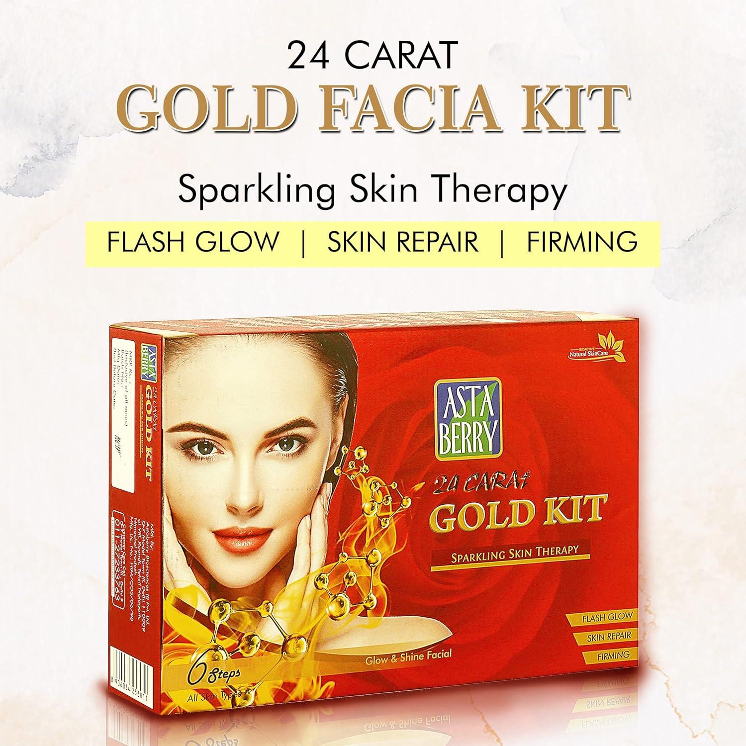 Gold Facial Kit - 6 Steps to Sparkling Skin Therapy | Radiant Glow ...