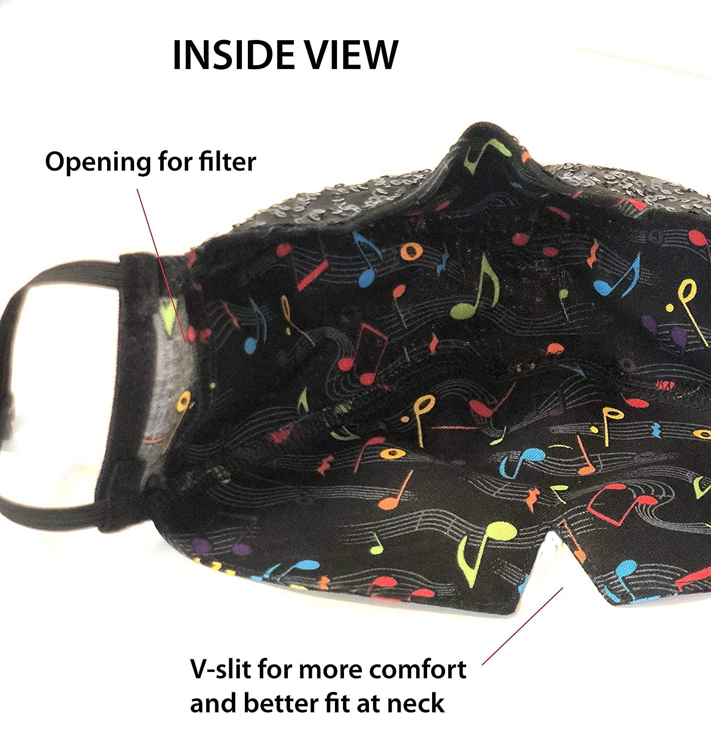 Singer's Mask - Black with Multi-color Music Notes | Shop Now | Buy Now ...