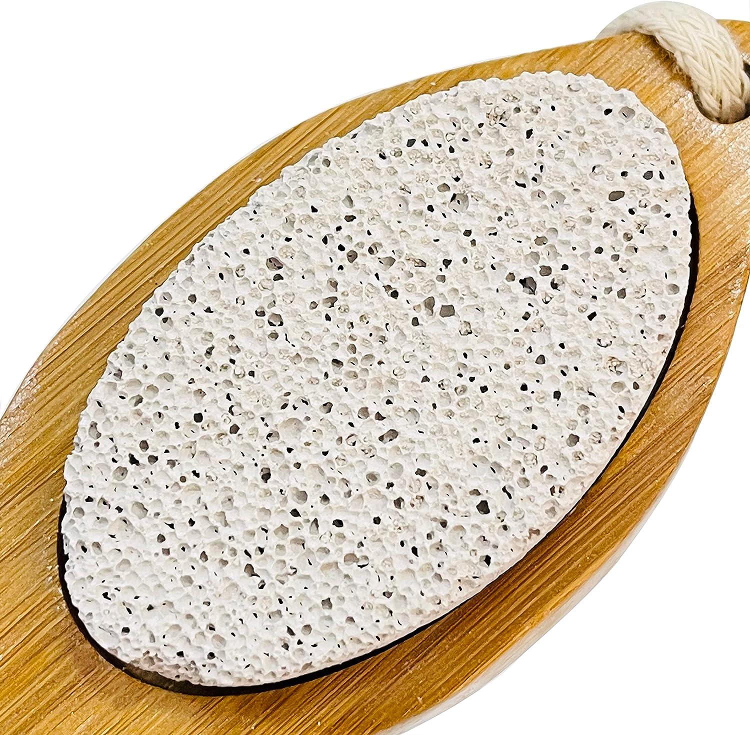 4-in-1 Bamboo Foot File Brush with Pumice Stone and Callus Remover ...