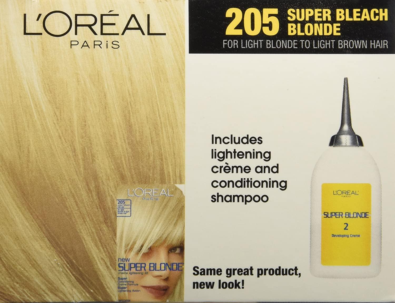 L'Oreal Paris Super Blonde Creme Lightening Kit 205 - Light Brown to ...