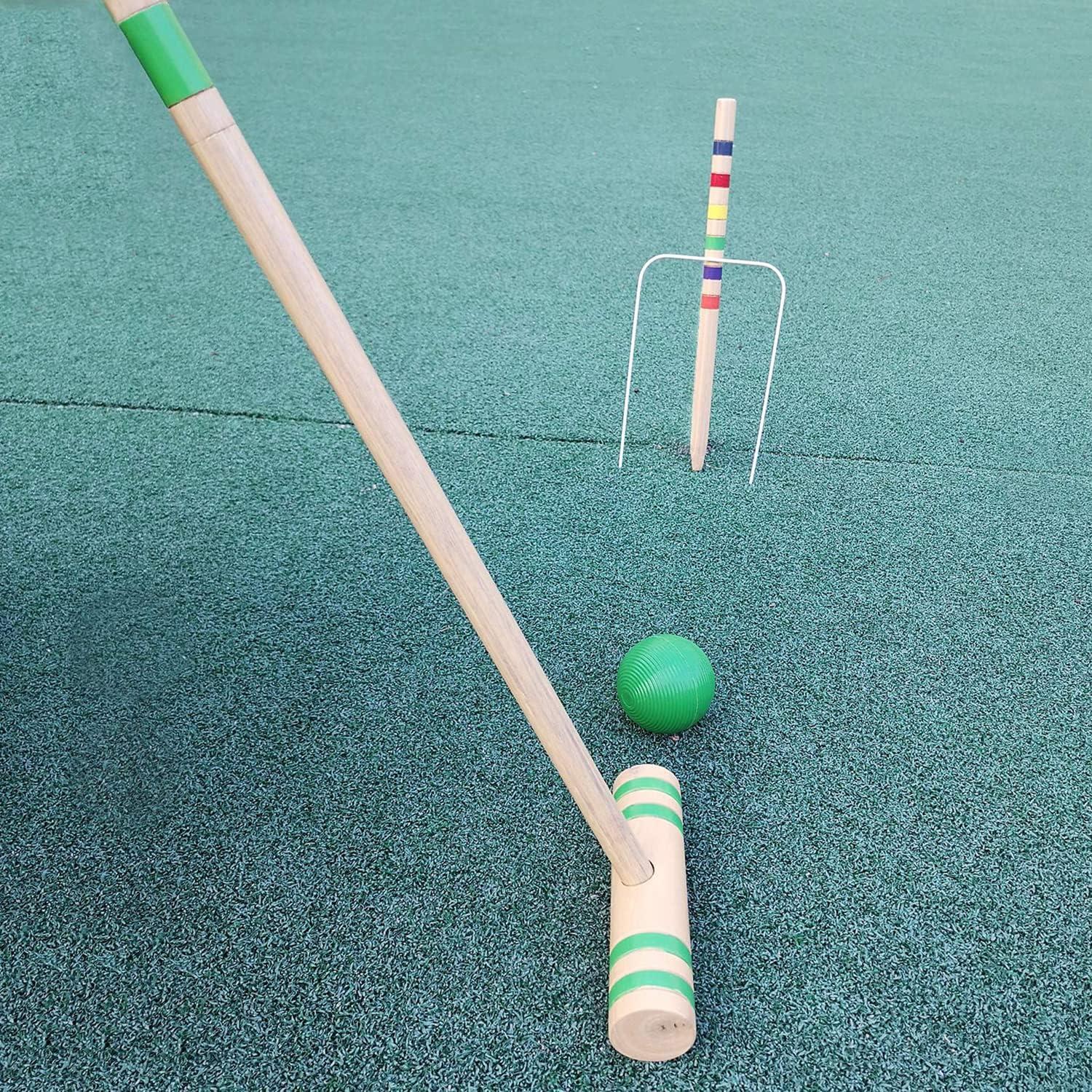 Tuahoo 28 Six-Player Croquet Set with Wooden Mallets - Outdoor Game for ...