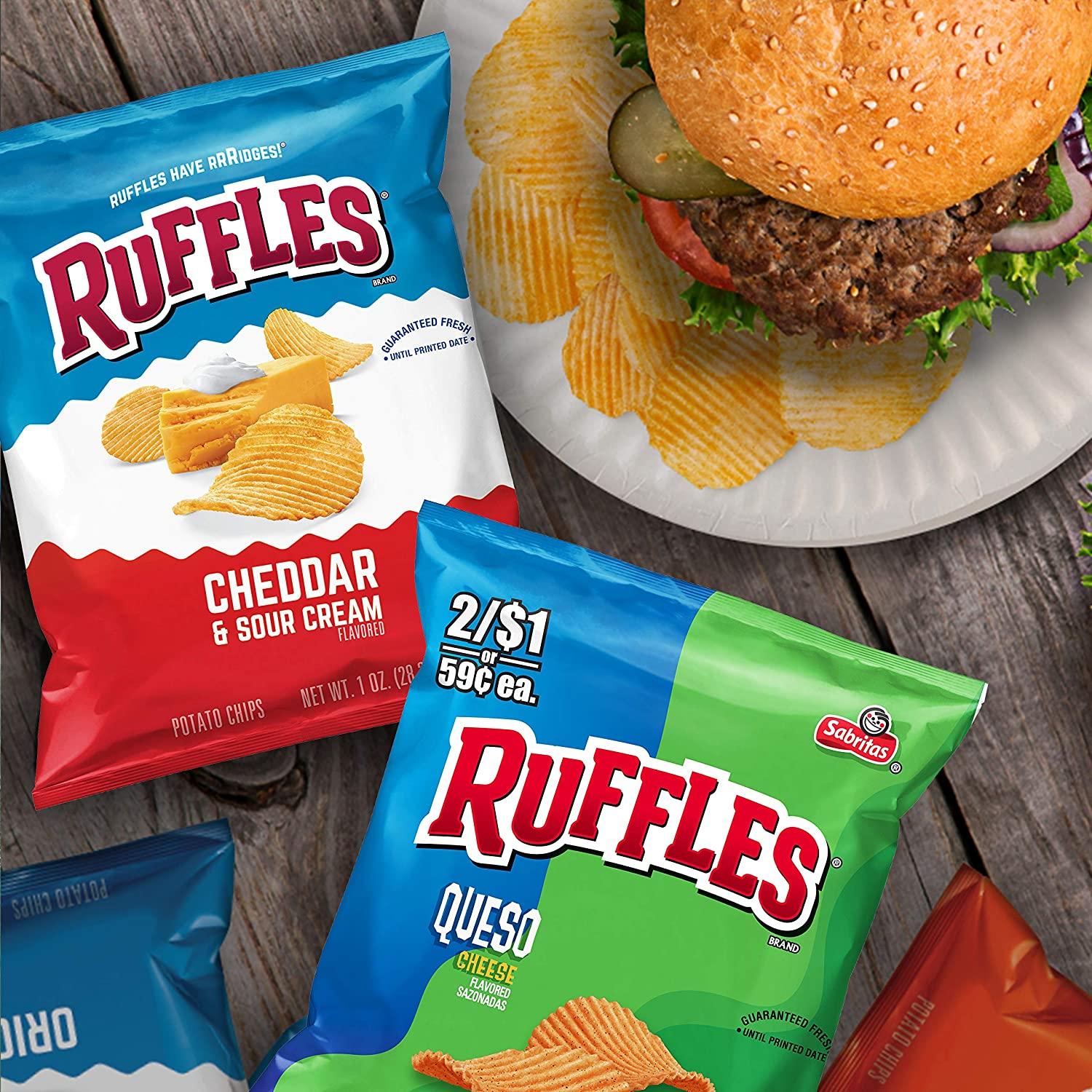 Ruffles FritoLay Variety Pack - 40 Count Mix of Ruffles & Doritos Bold ...