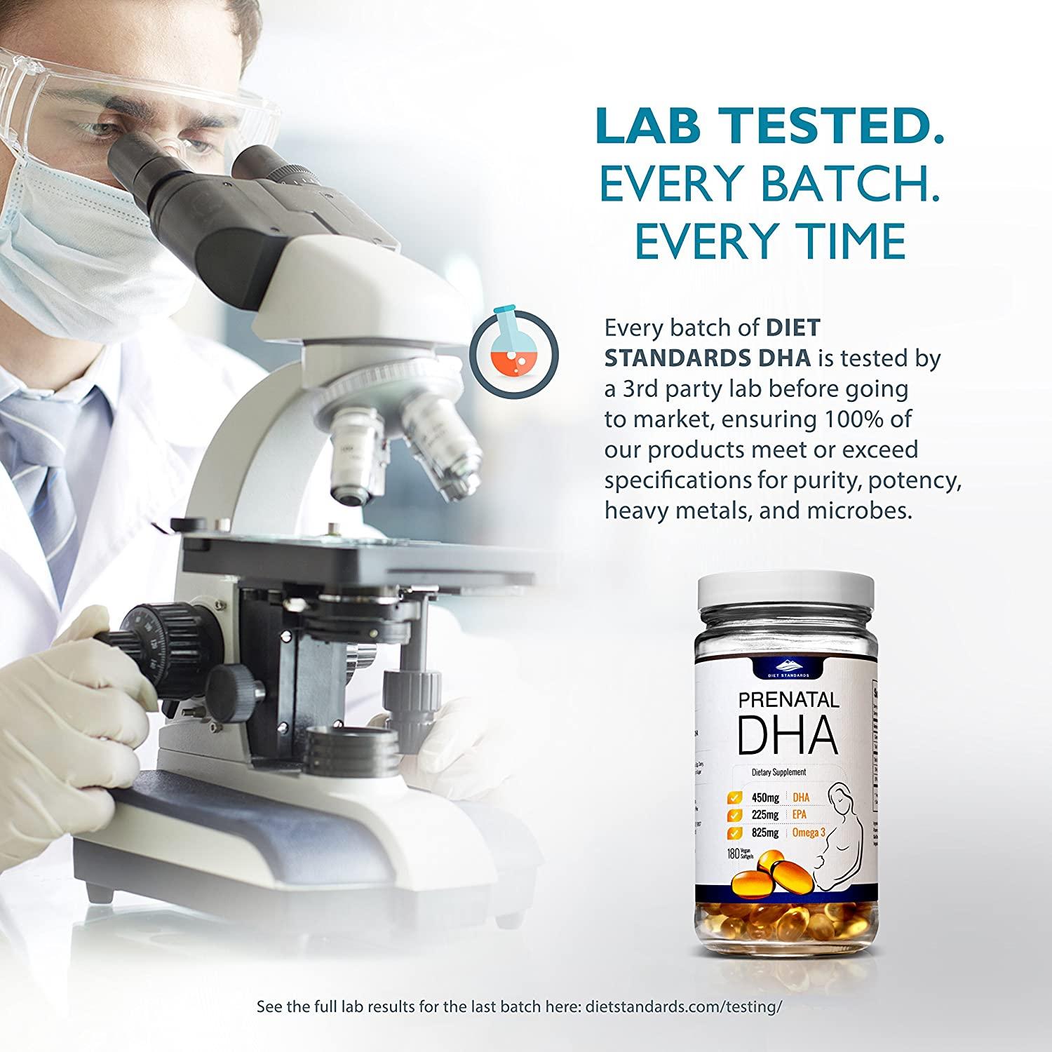 Diet Standards Vegetarian Prenatal DHA - 100% Plant Based Omega 3 Vegan ...