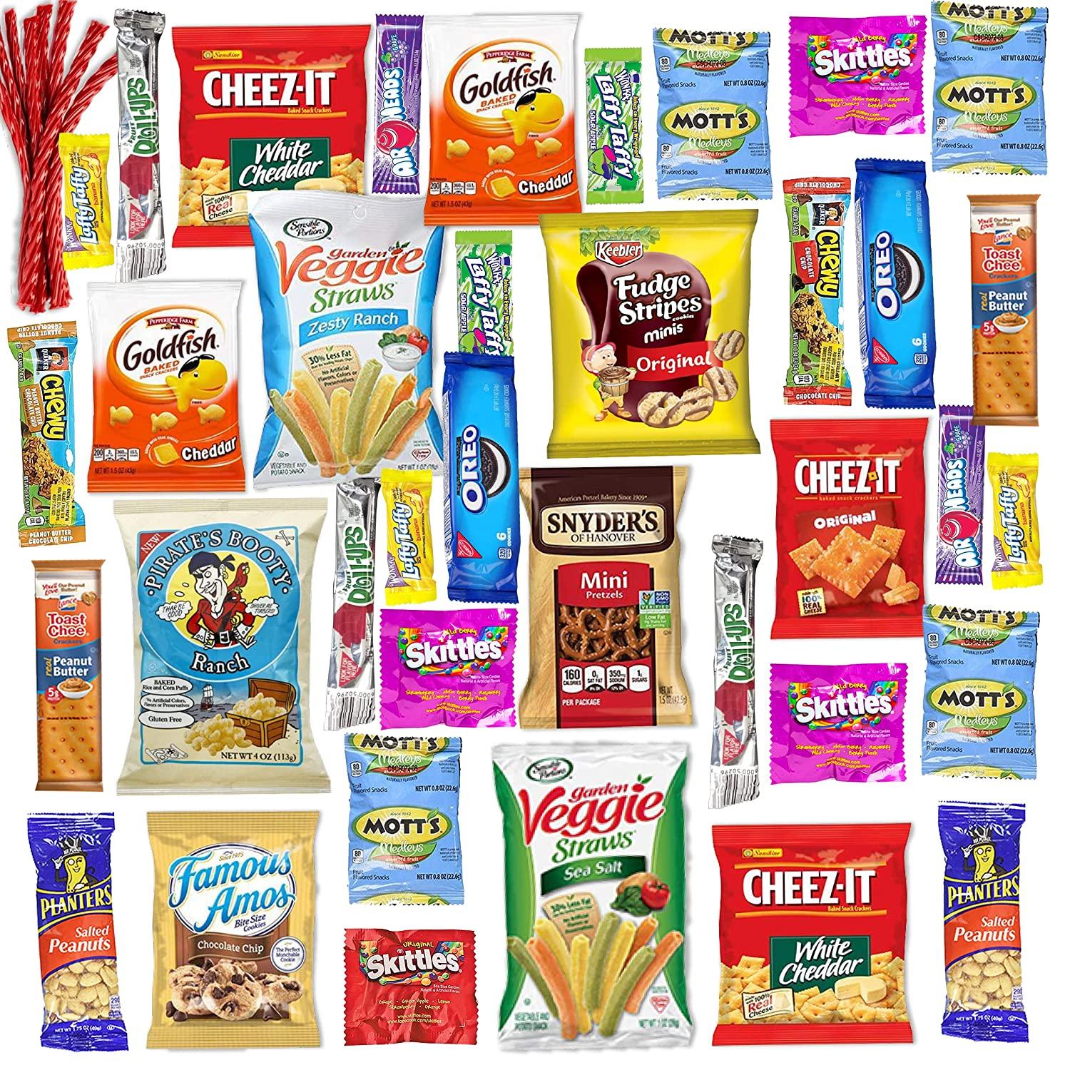 Birthday Gift Basket Care Package (45 Count) Snacks Food Cookies Chips ...