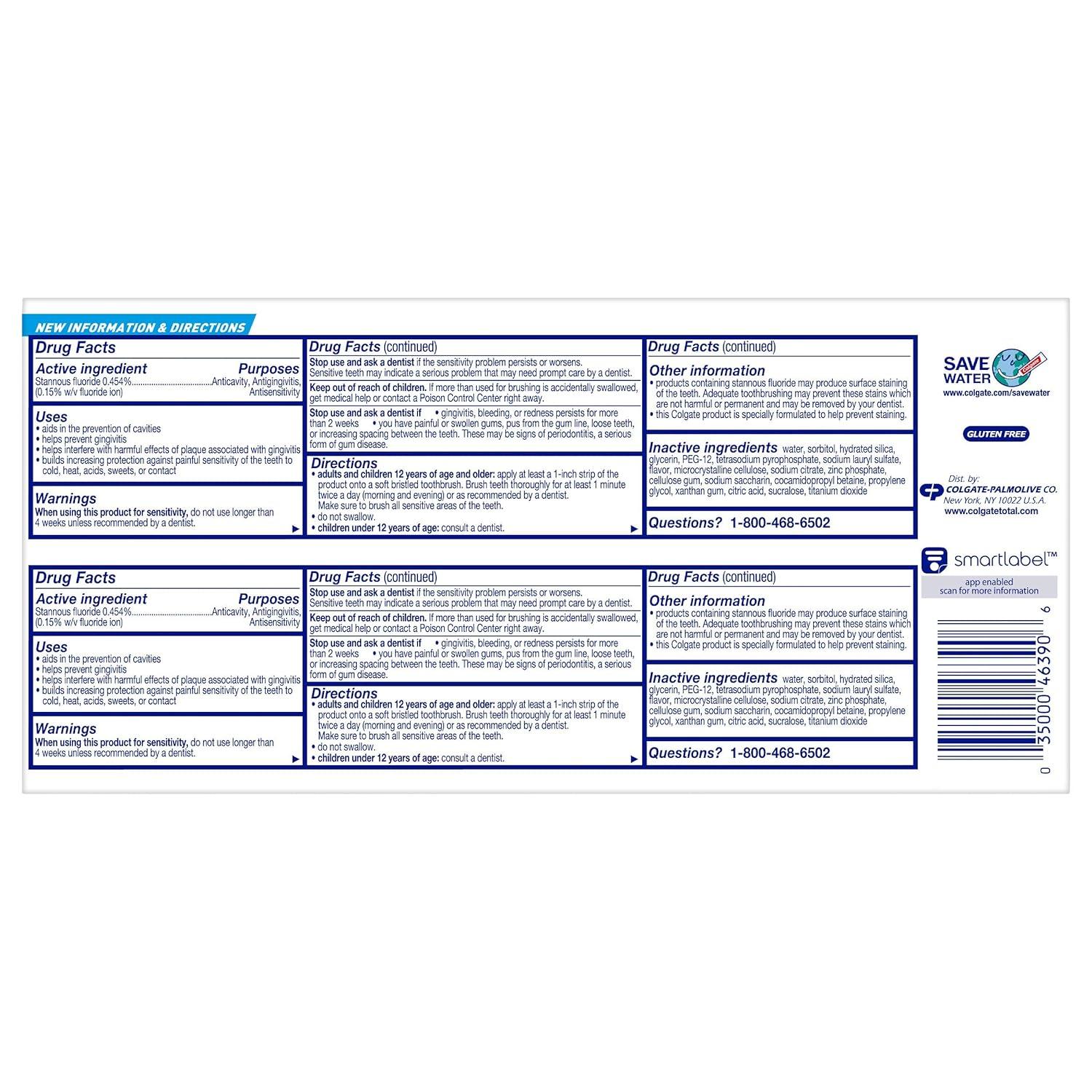 colgate total toothpaste ingredients