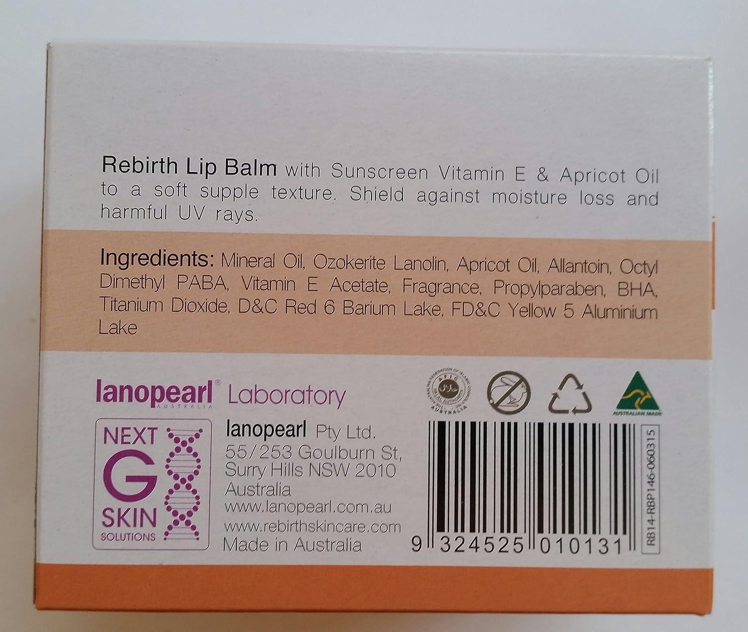 Rebirth Lanolin Lip Balm with Vitamin E, Apricot Oil & Sunscreen ...