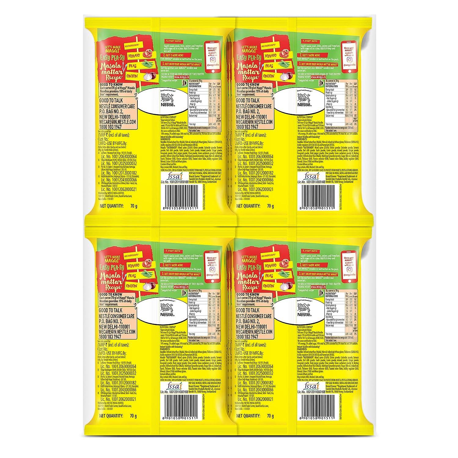 Maggi 2 Minute Noodles Masala 70g Pack - 12 Pack | Authentic Indian ...
