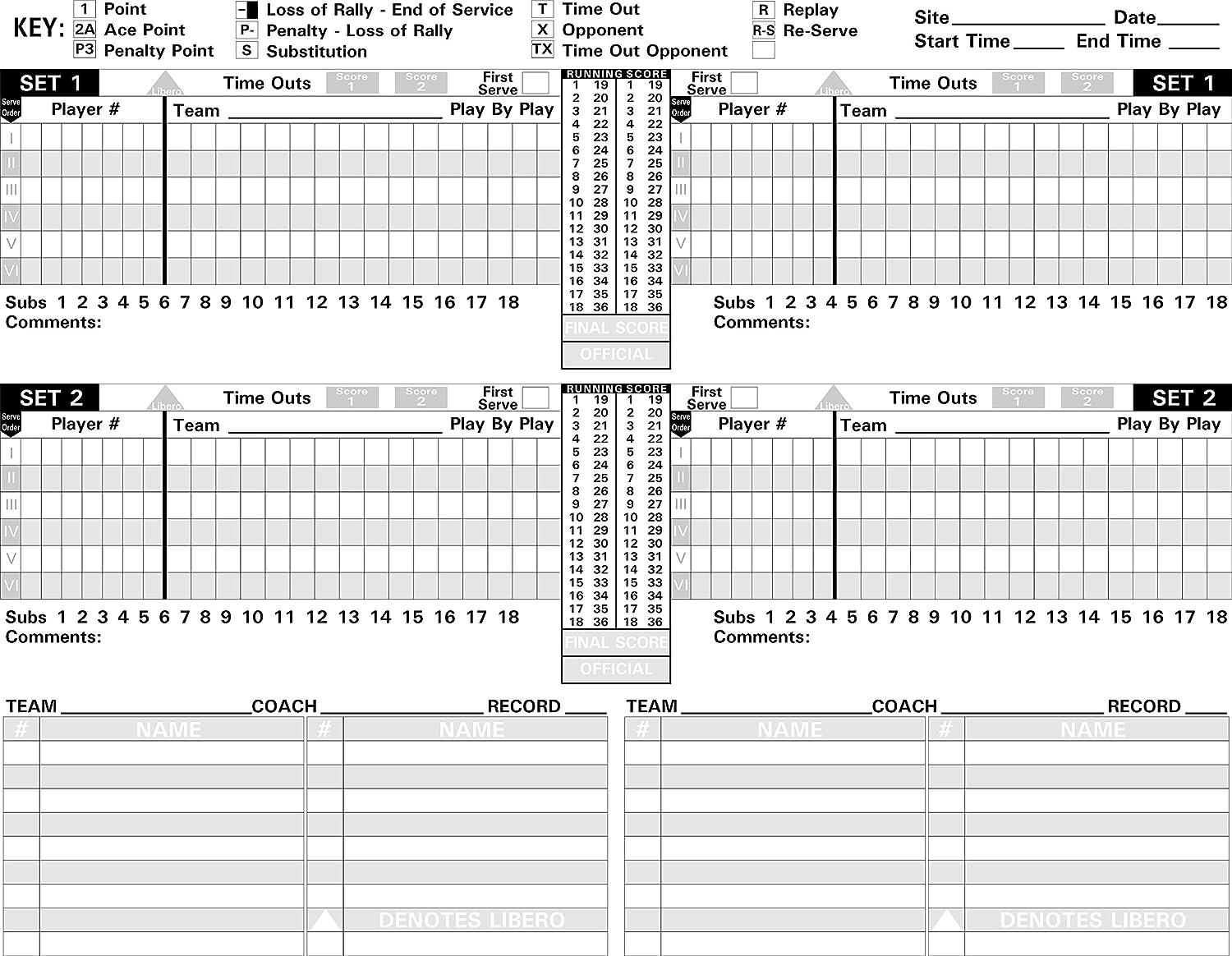 Big Red Volleyball Scorebook - Track Your Games with Ease | Buy Now ...