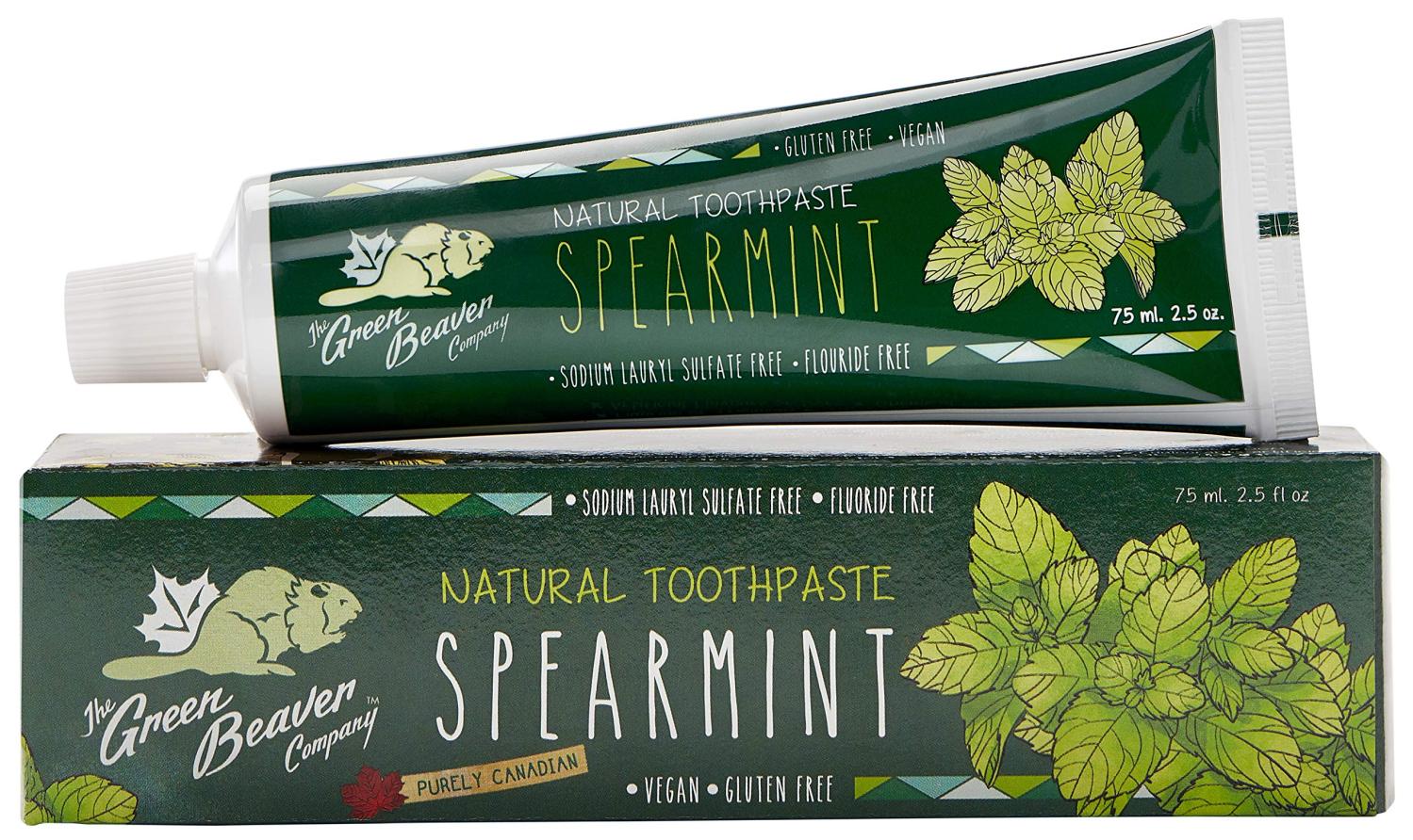 Natural Spearmint Toothpaste - Green Beaver 2.5 oz | Fluoride-Free ...