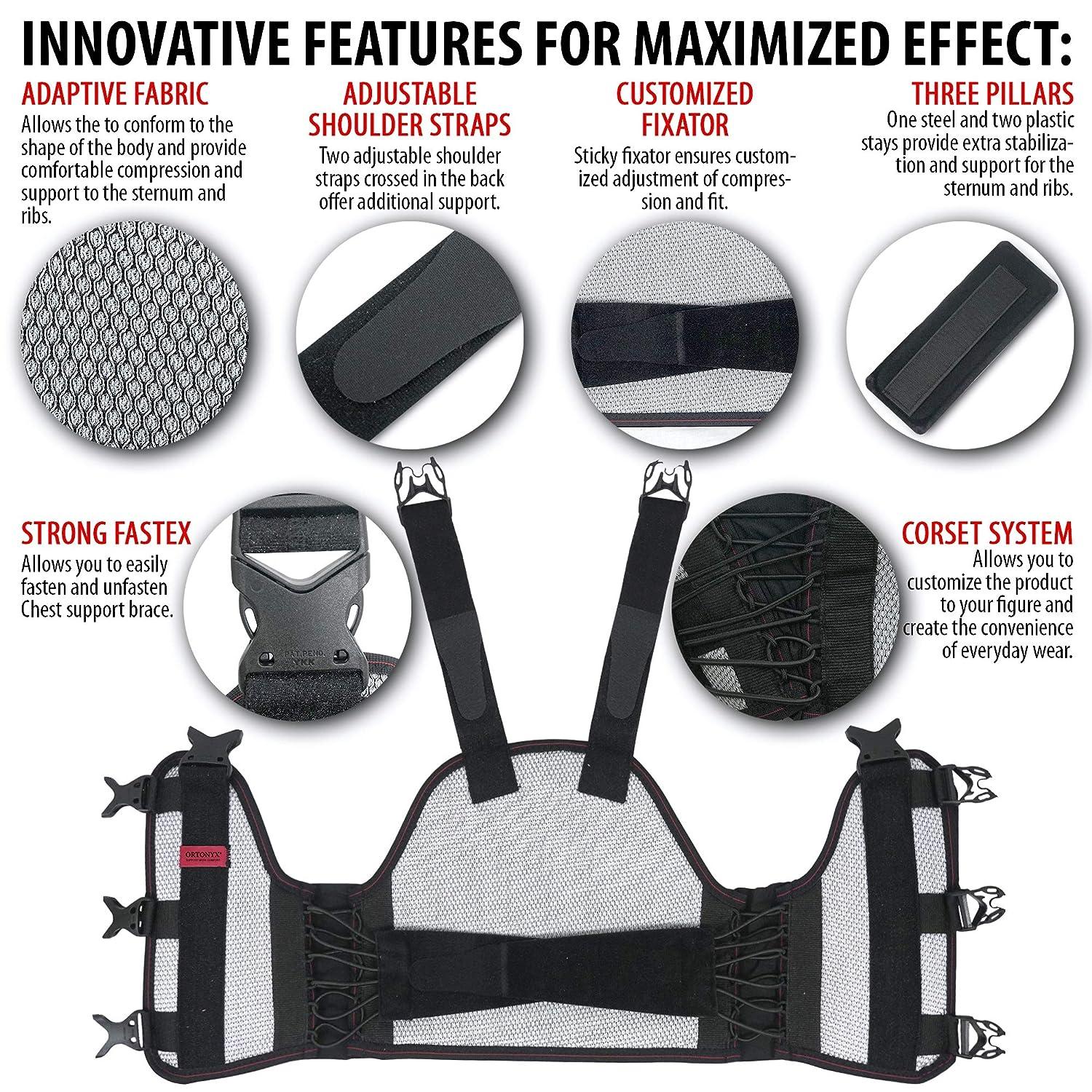 ORTONYX Sternum and Thorax Support Chest Brace - ACHB5255-XXL 2X-Large ...