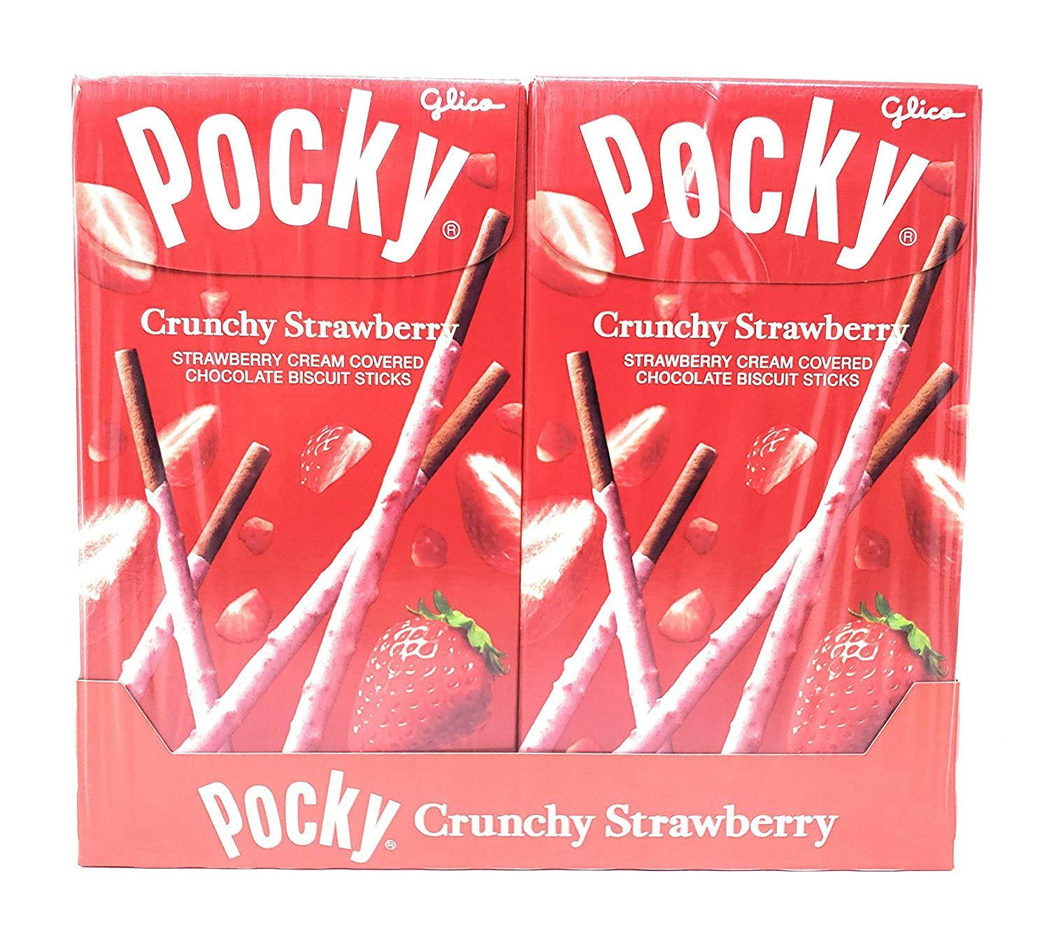 Pocky Crunchy Strawberry Cream Chocolate Biscuit Sticks (10 Pack) | Buy ...
