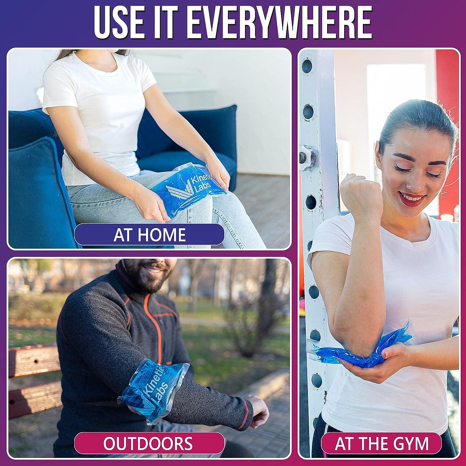 Kinetic Labs Reusable Gel Ice Packs for Injuries - 9.5 x 4.5 - Soft ...