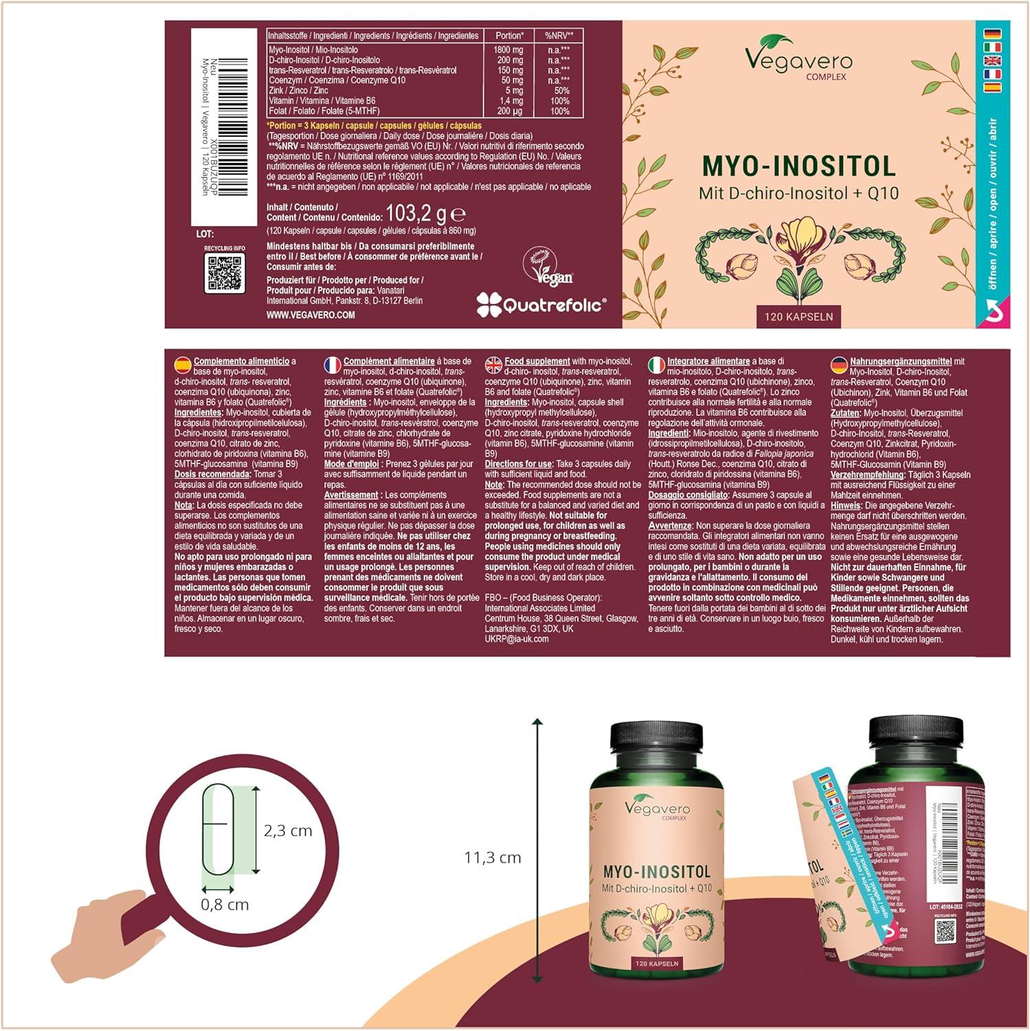 Inositol Complex Vegavero | Myo-Inositol & D Chiro-Inositol for PCOS ...