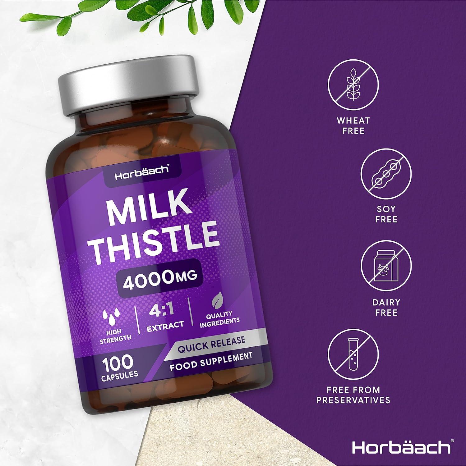 High Strength Milk Thistle Capsules 4000mg - 100 Tablets | Liver ...