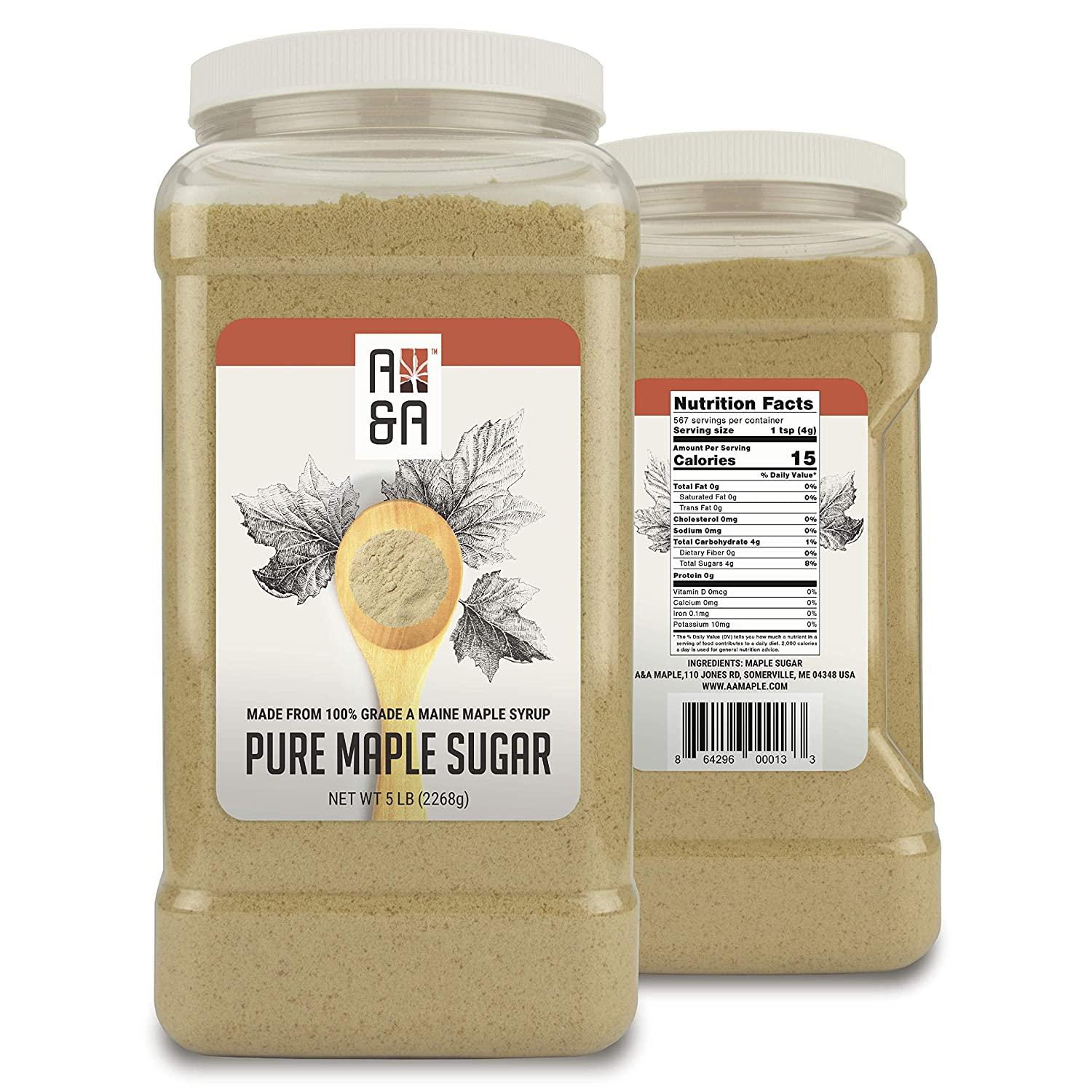 Premium Pure Maple Sugar - 5 Pounds - A&A Maple | 100% Natural ...