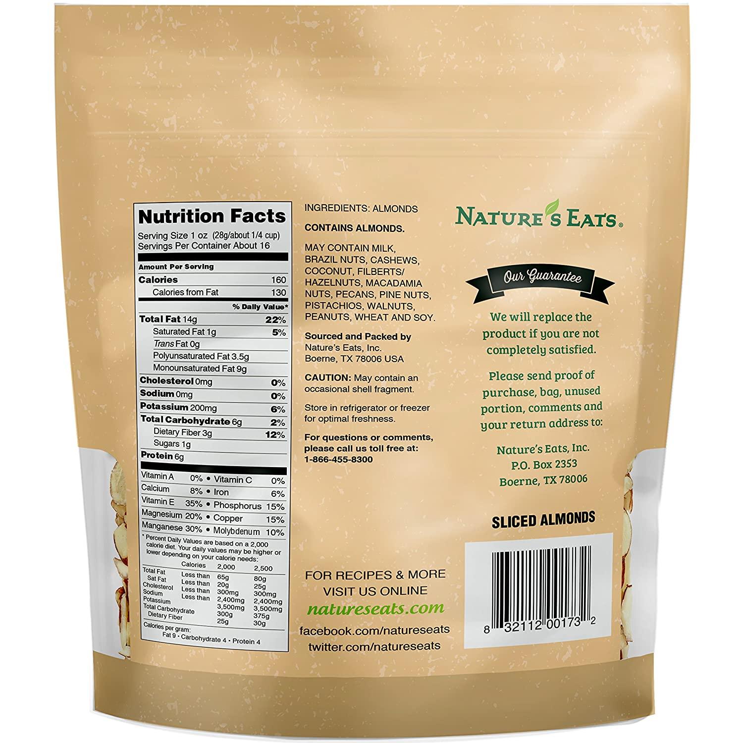 Nature's Eats Natural Sliced Almonds 16oz - Premium Quality Almond ...