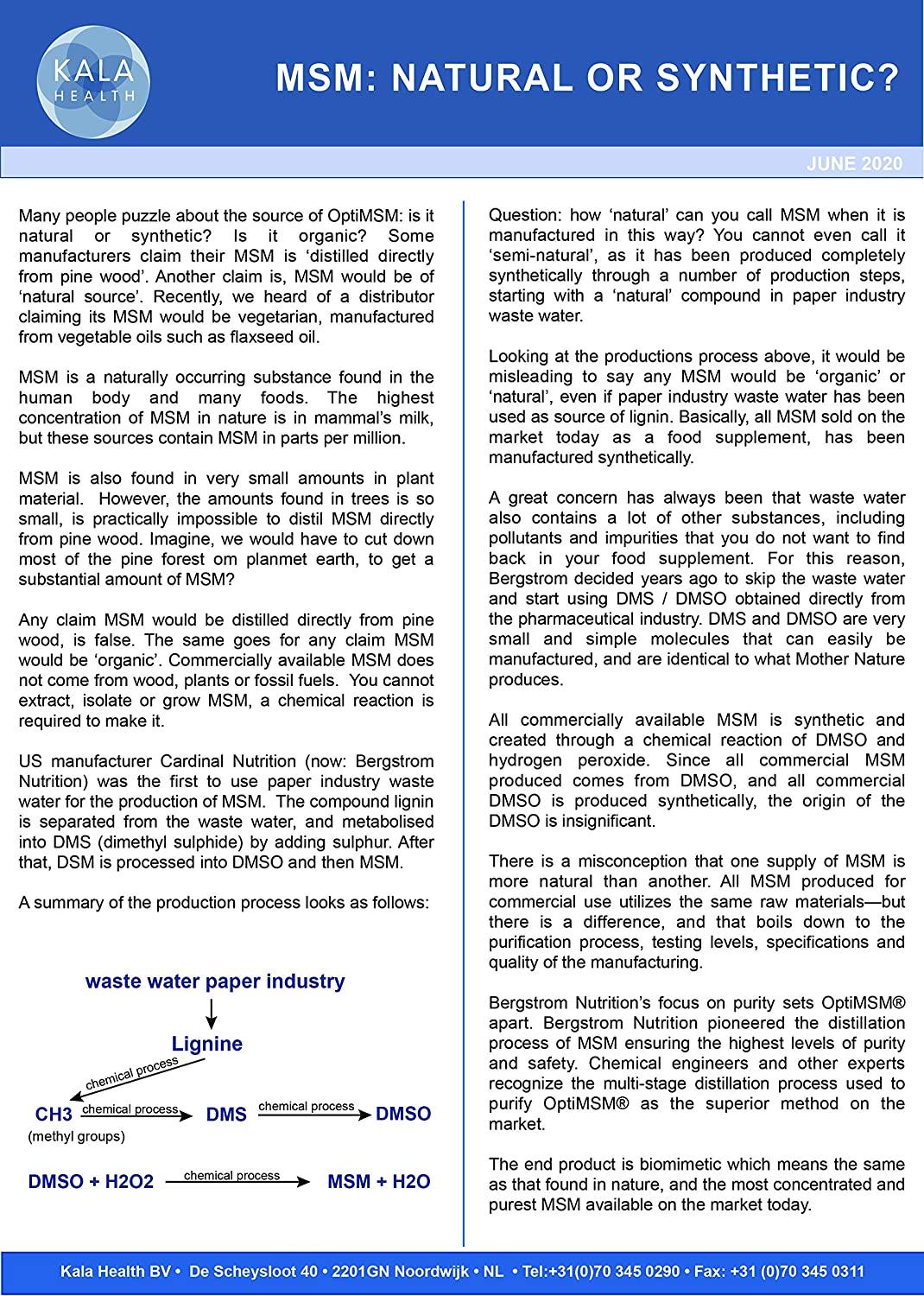 Kala Health OptiMSM Pure Methylsulfonylmethane MSM Supplement Powder ...