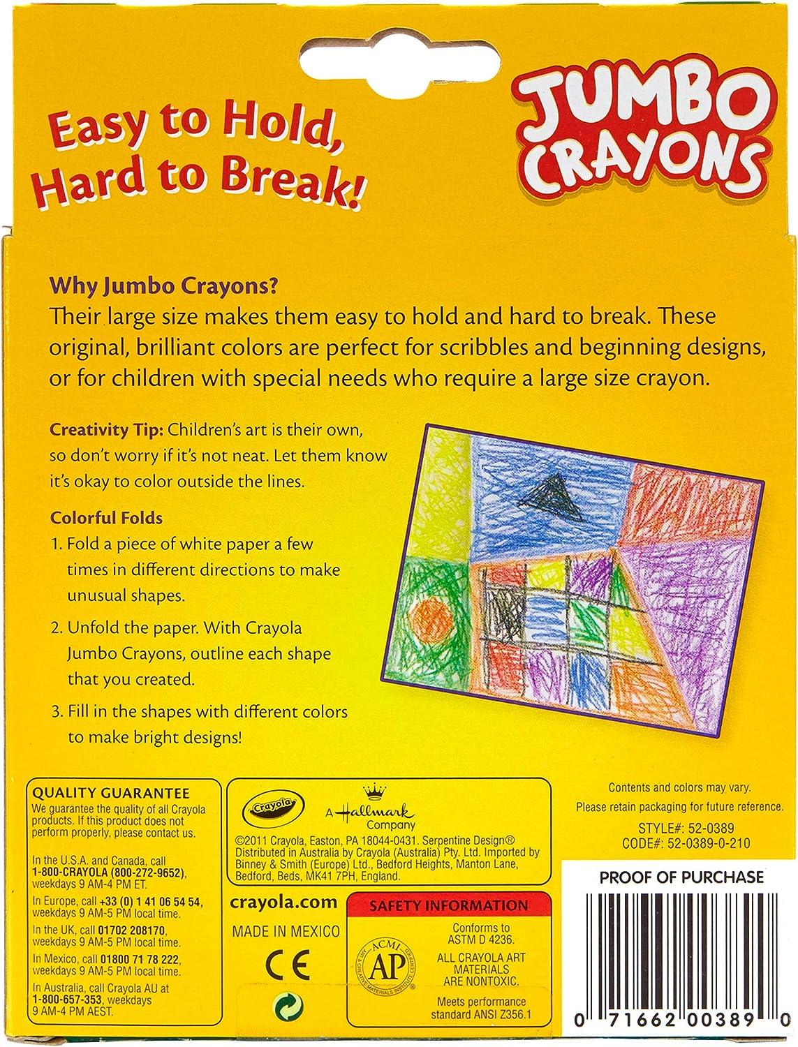 Crayola Jumbo Crayons 8 Toddler Crayons - Assorted Colors | Buy Now ...