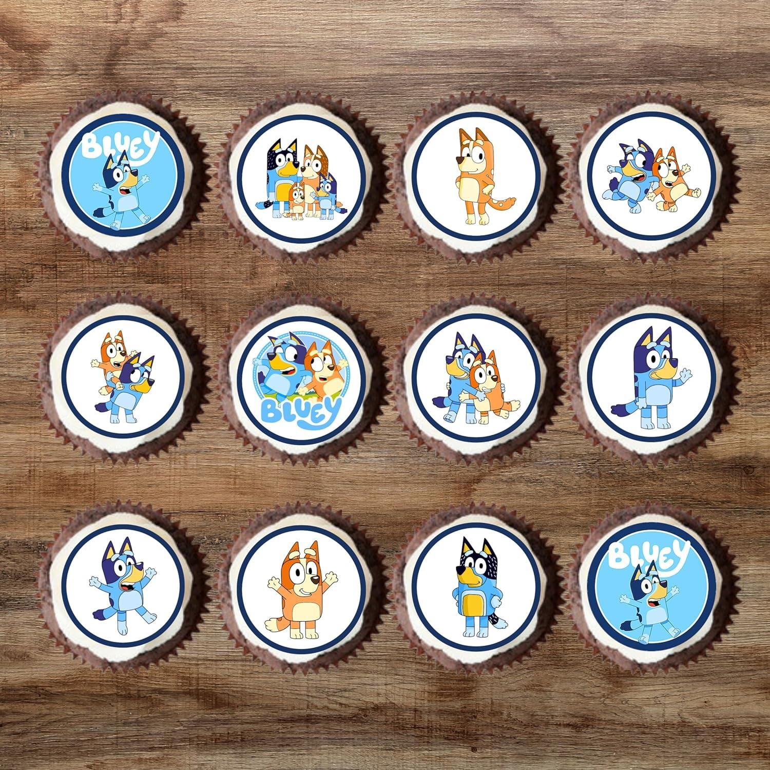 24 Bluey Cupcake Toppers Theme #2 Edible Bluey Cake Topper Bluey ...