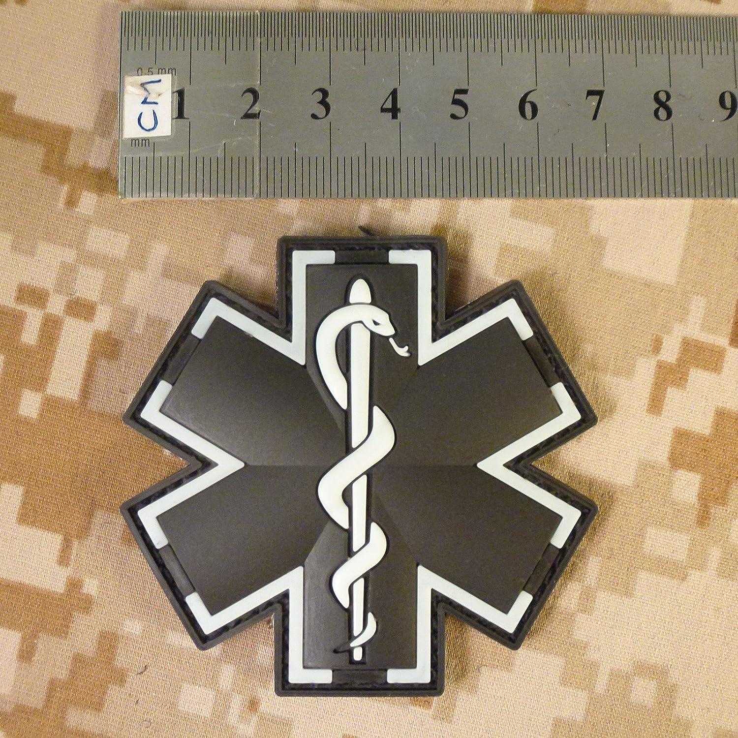 Glow Dark Black PVC EMS EMT Paramedic Morale Patch - Tactical Touch ...
