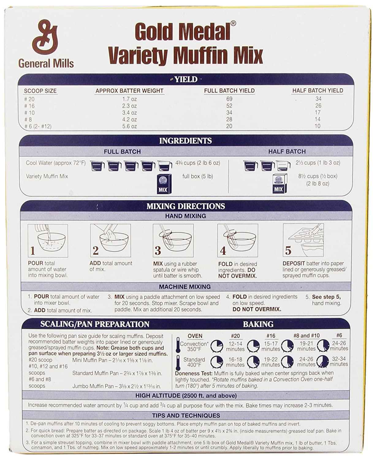 Gold Medal Variety Muffin Mix - 5 lb | Delicious Baking Mix for Home ...
