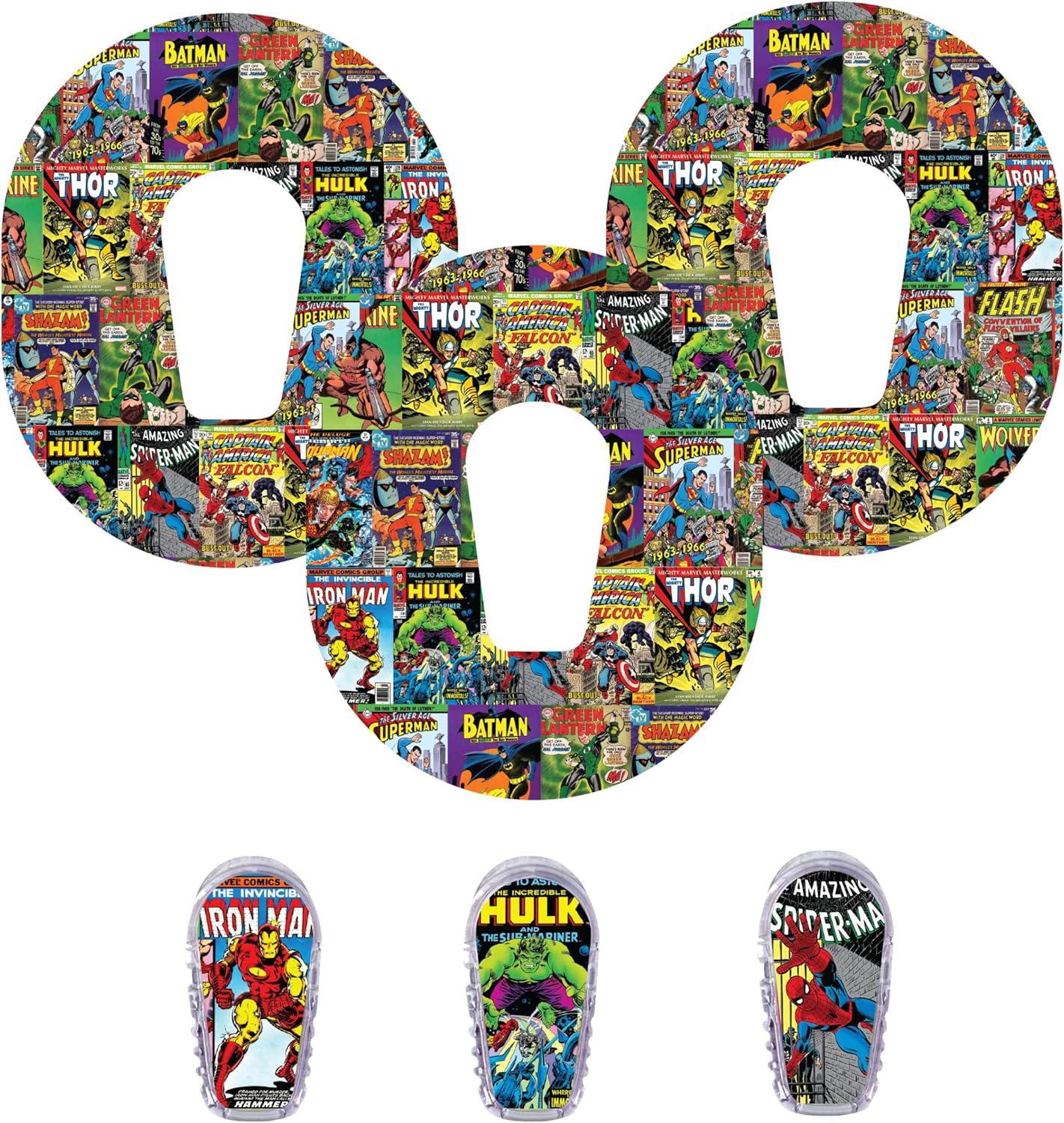 Dexcom G6 Adhesive Patches | Transmitter Stickers Comic Book 3-Pack ...