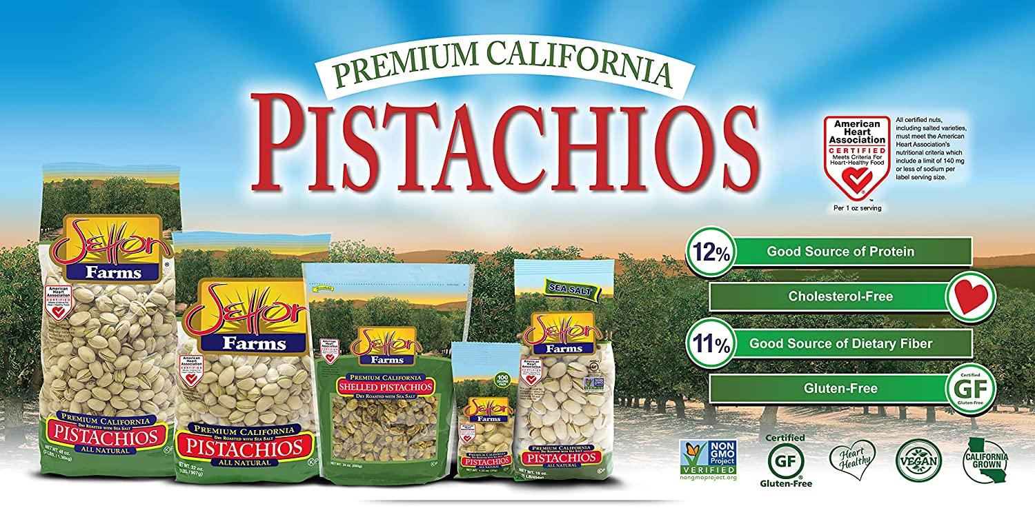 Setton Farms Premium Pistachios - Dry Roasted with Sea Salt - 3lb Bag ...
