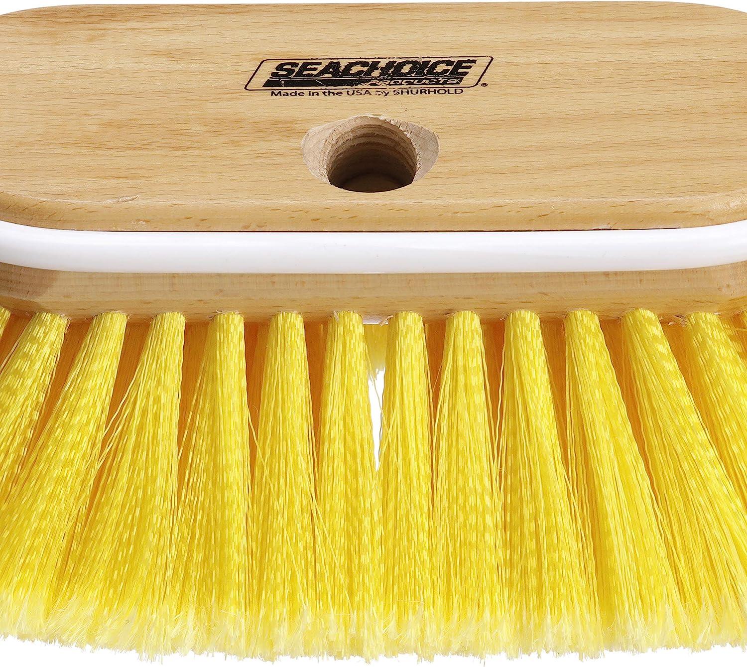 Seachoice 6 Deck Brush with Soft Bristles and Threaded Hole - Wood ...