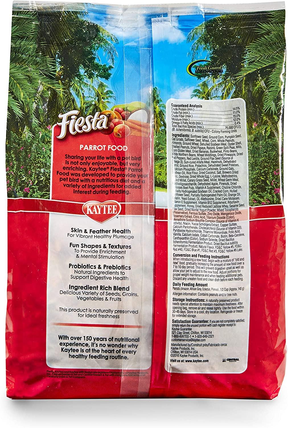 Kaytee Fiesta Parrot Food | Nutritious & Delicious Bird Diet | Buy Now ...
