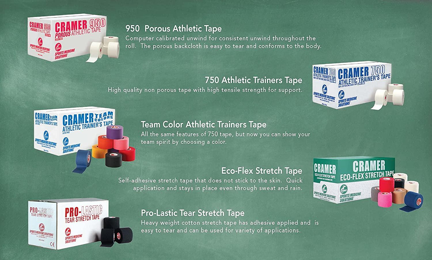 Cramer Team Color Athletic Tape 1.5 Inch - Bulk 32 Roll Case White ...