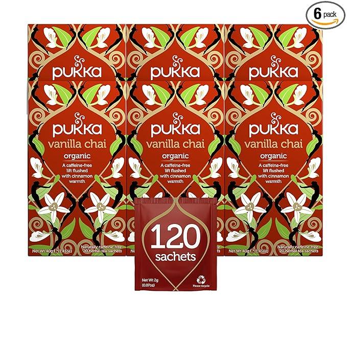 Pukka Organic Tea Bags Vanilla Chai Herbal Tea with Cinnamon & Cardamom ...