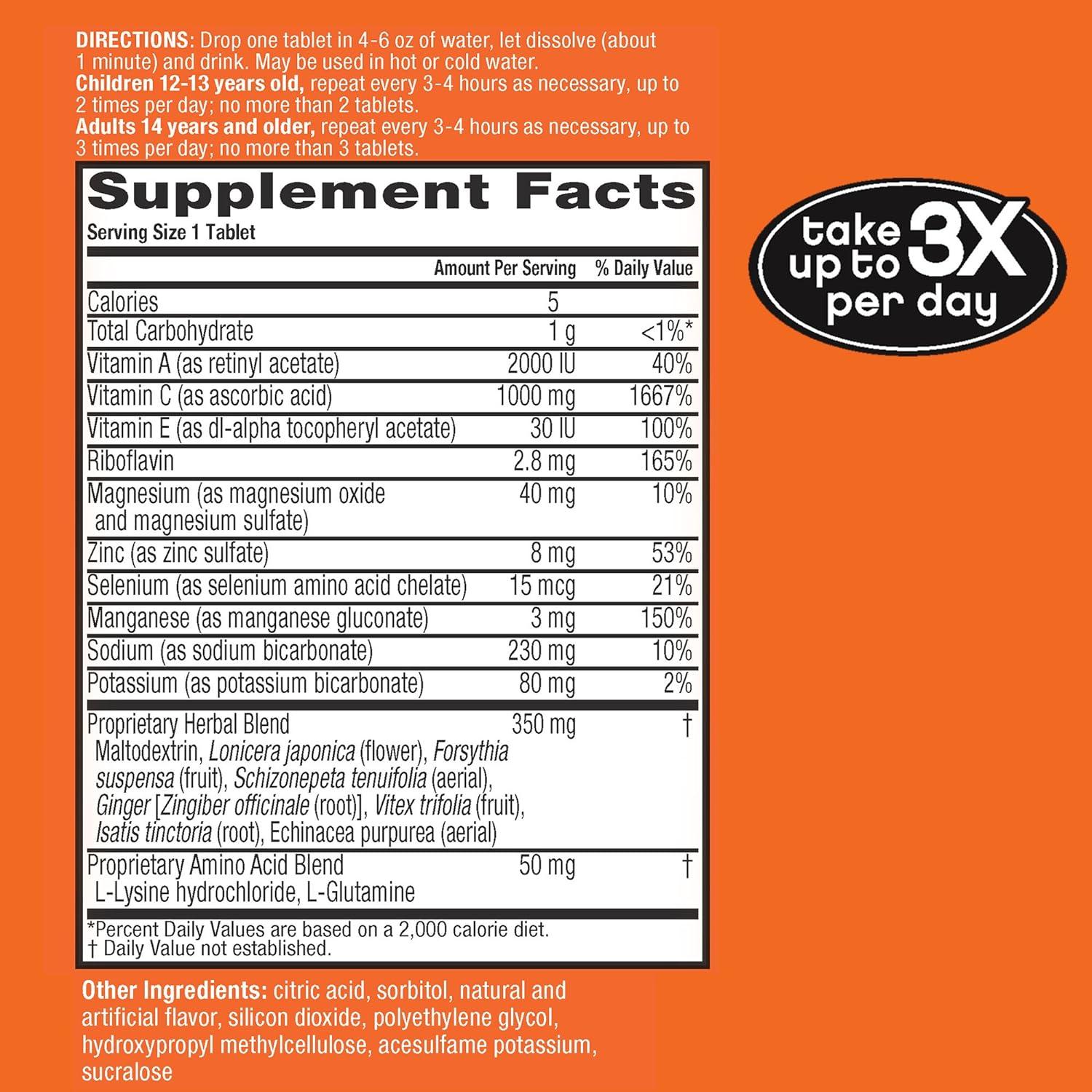 Airborne Orange Effervescent Health Formula Tablets - 10 Count | Buy ...